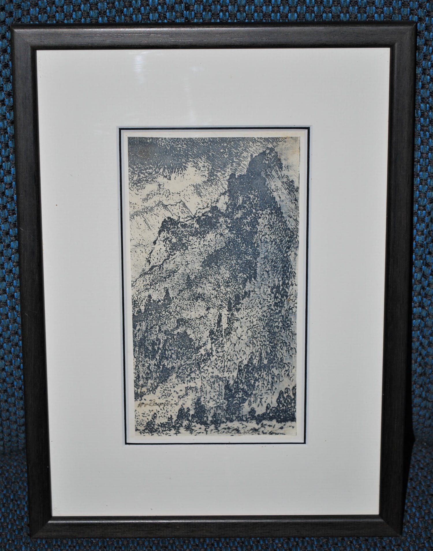 Willem van Leusden - Berglandschap - ets - unica Verkocht | Kunstveiling.nl