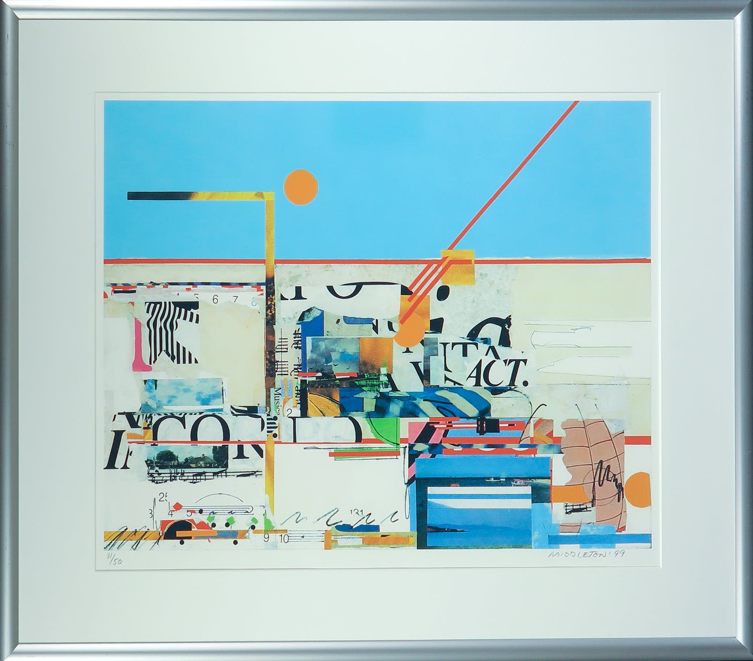 Sam Middleton - Zeefdruk, Overtones - Ingelijst Verkocht | Kunstveiling.nl