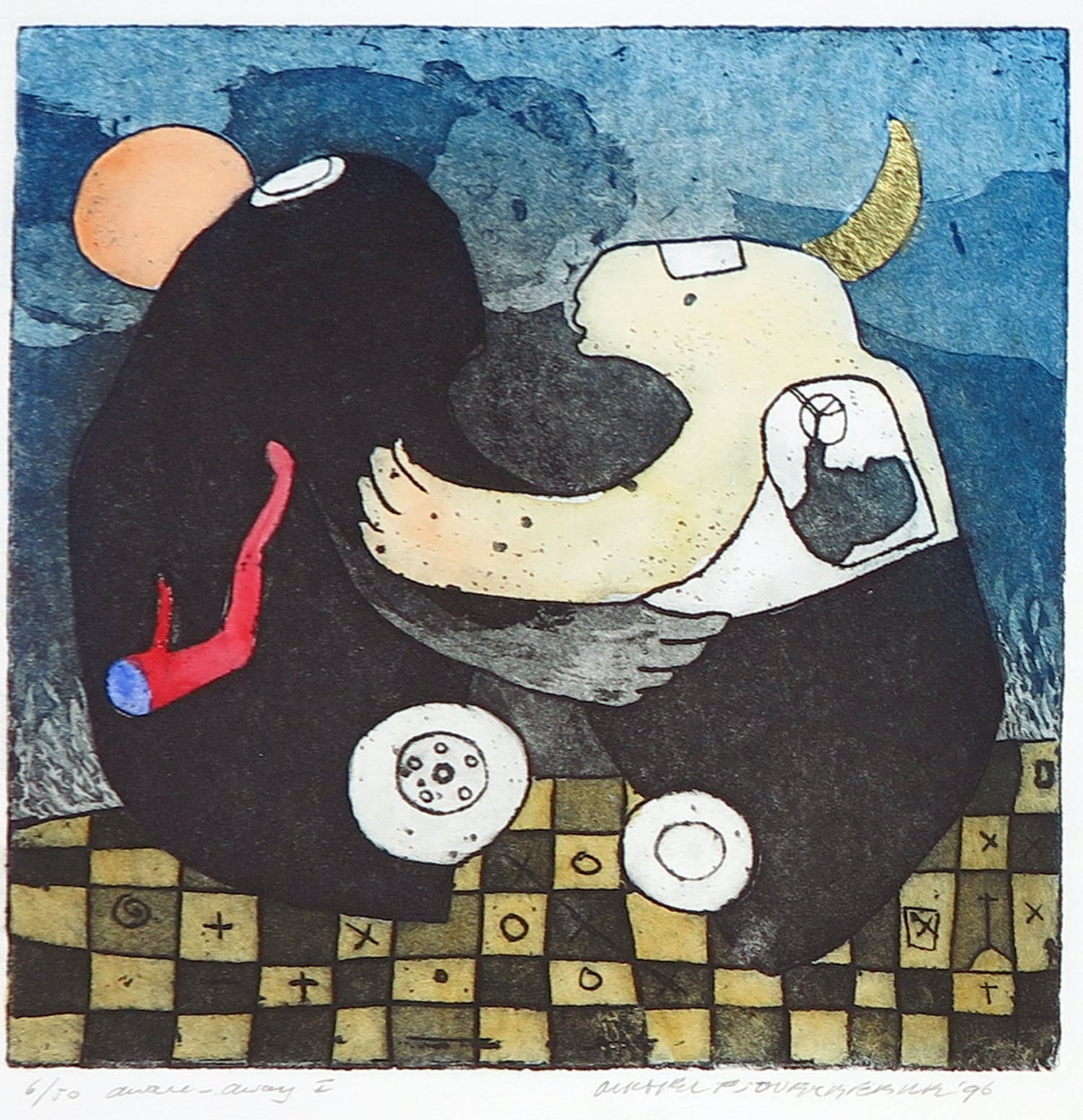 Michel van Overbeeke - Kleurenets met bladgoud, Aware Away I Verkocht ...