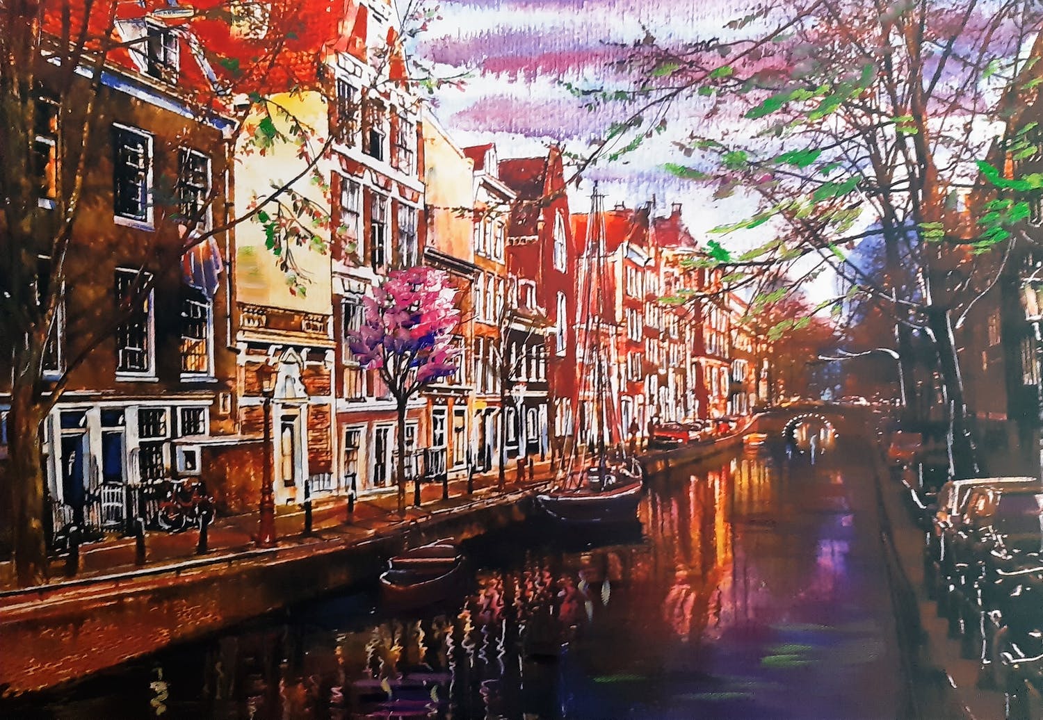 Elena Polyakova - Elena Polyakova - Een gracht in Amsterdam Verkocht ...