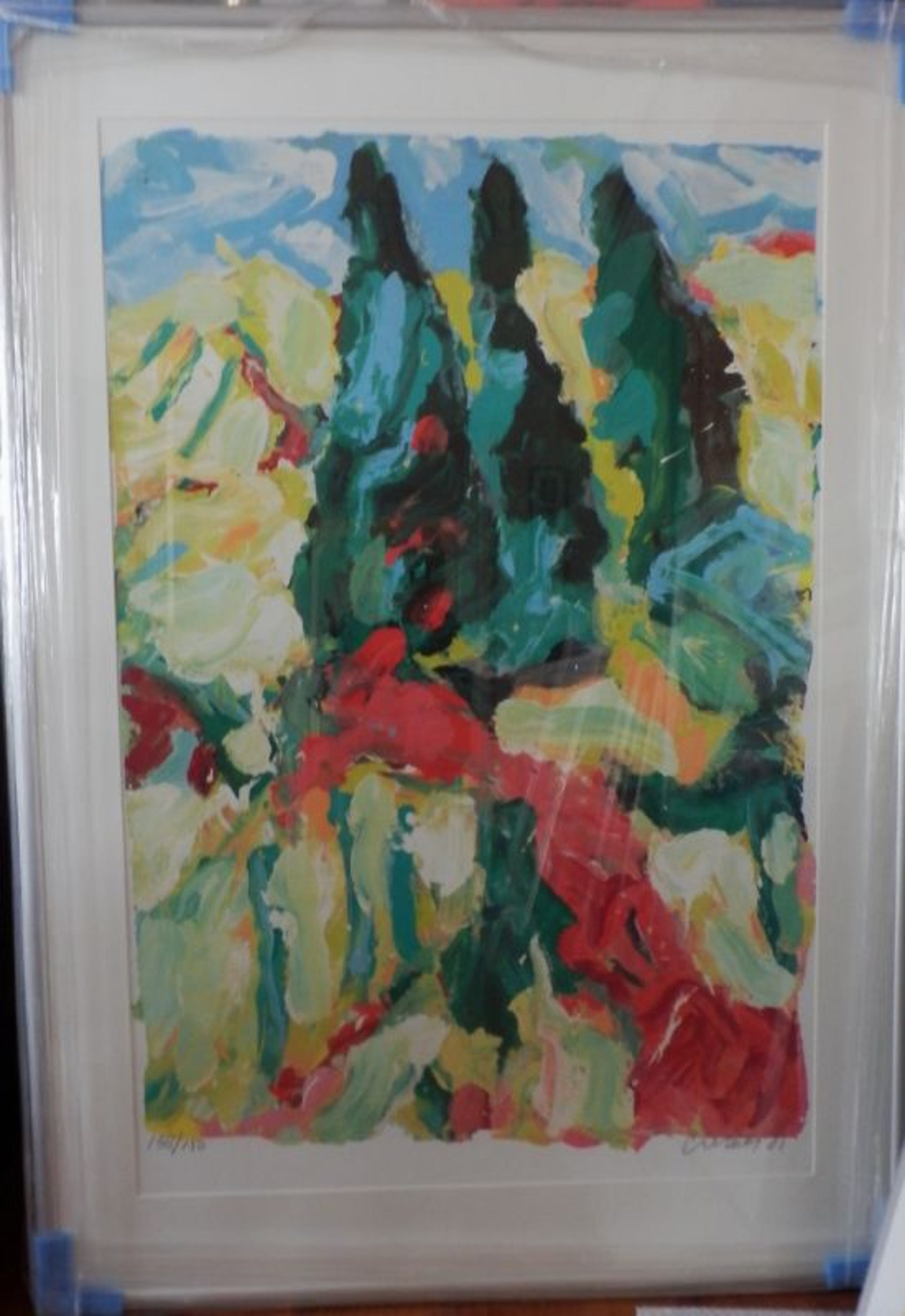 Jan Cremer - Kleurenzeefdruk STRADA ROSSO INGELIJST---GROOT!!! Verkocht ...