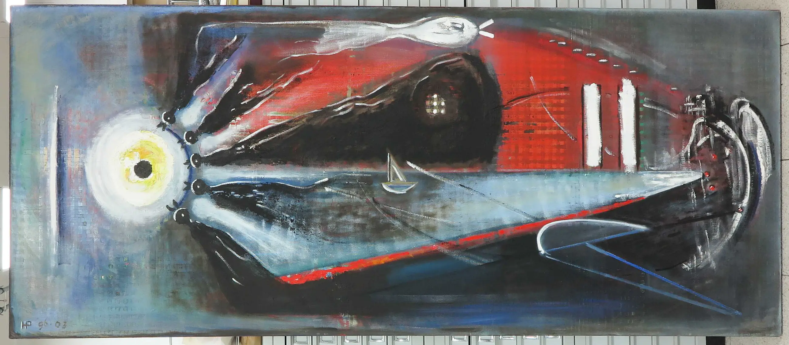 Hannes Postma - Olieverf op doek, In oorlogstijd (Zeer groot) Verkocht ...