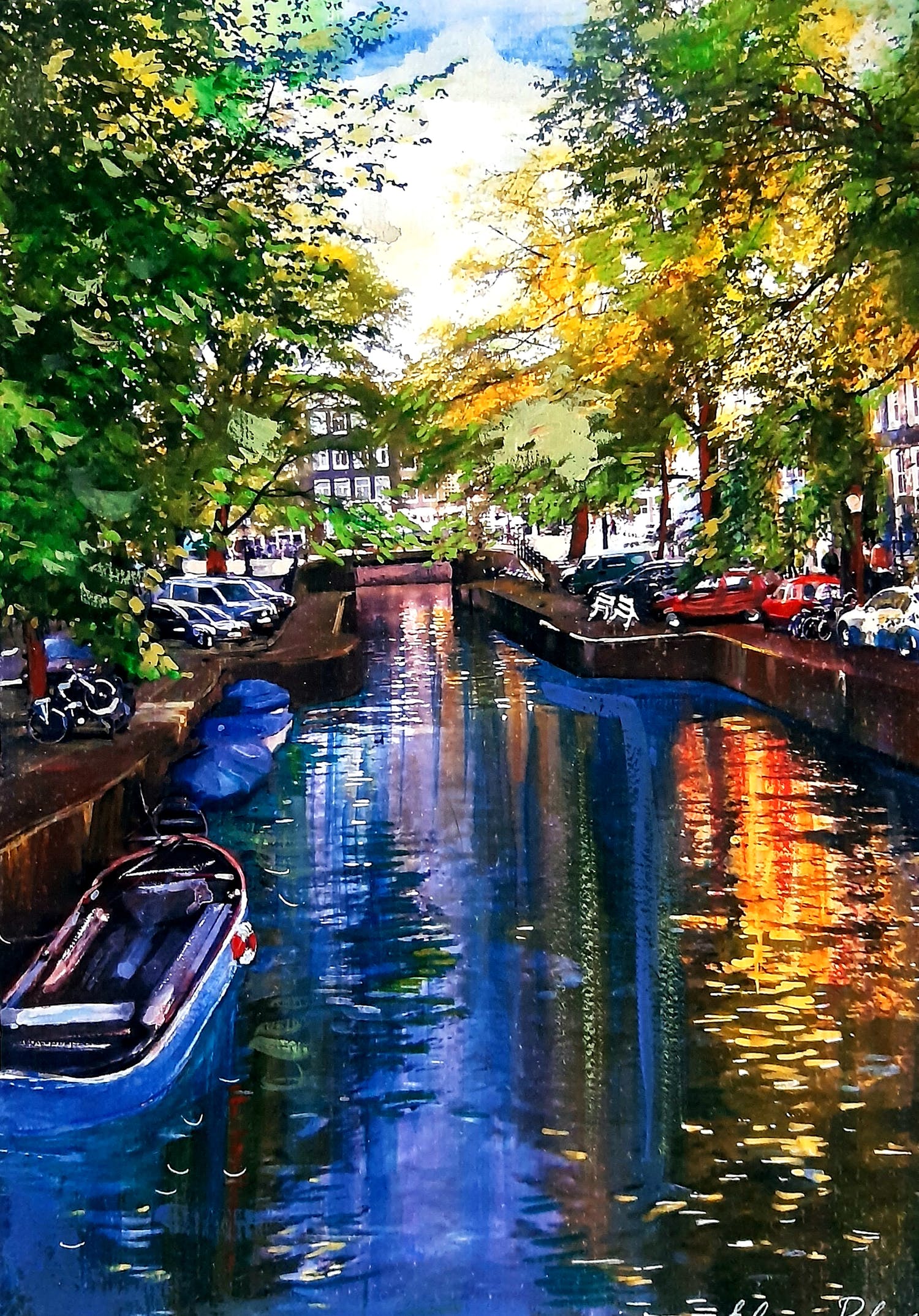 Elena Polyakova - Een gracht in Amsterdam Verkocht | Kunstveiling.nl