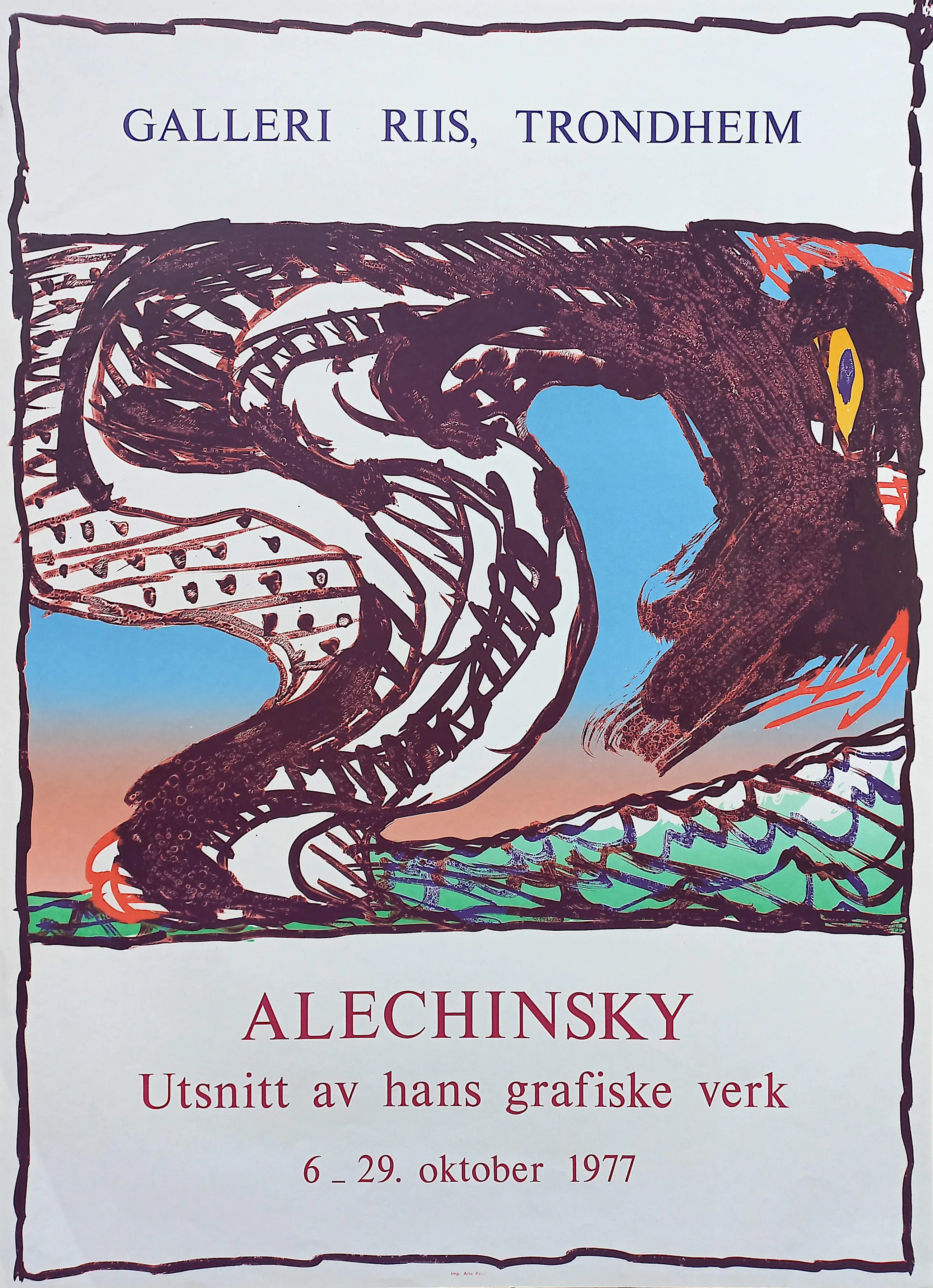 Pierre Alechinsky - Galleri Riis Trondheim, affiche naar een litho ...