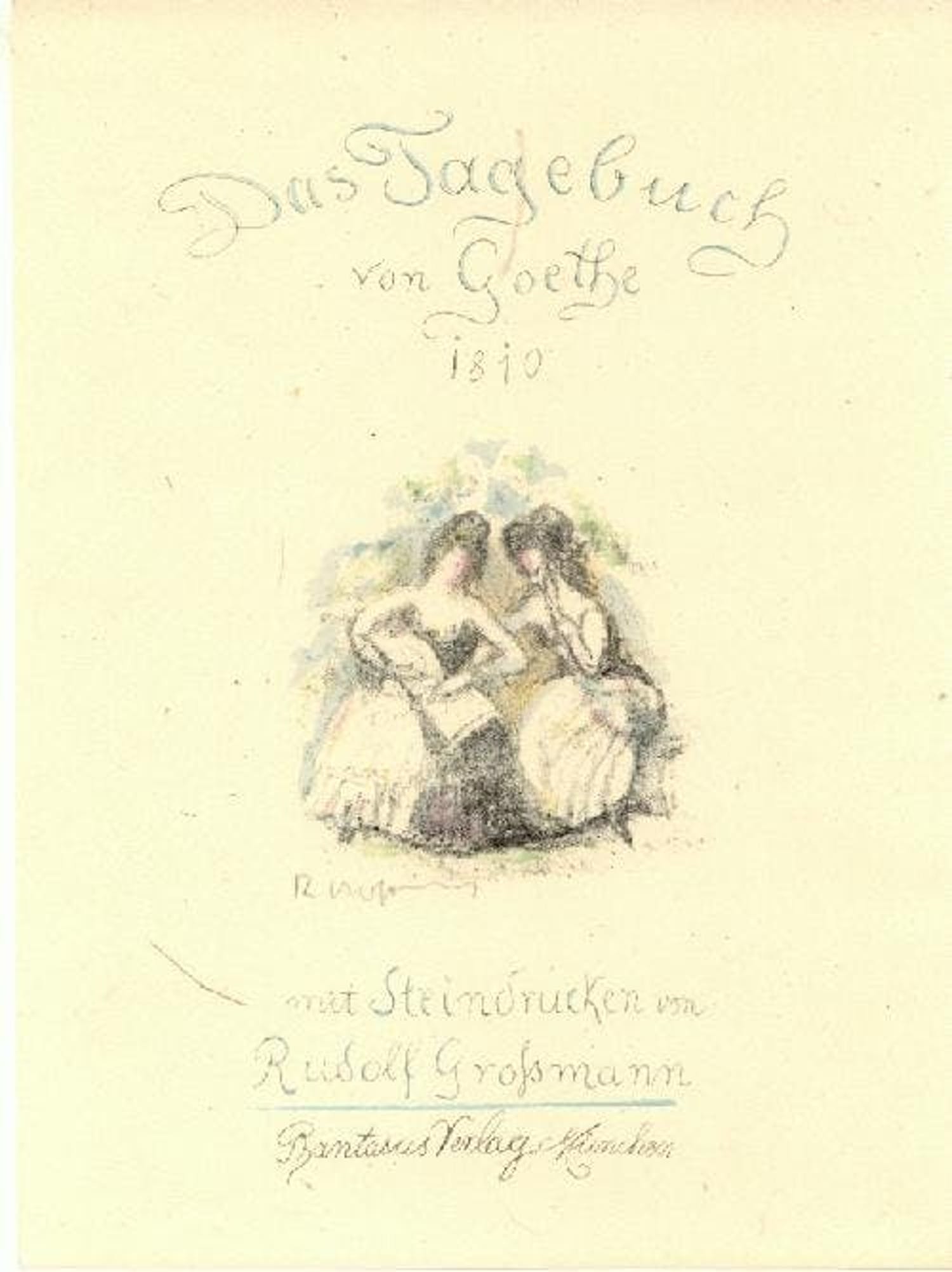 Rudolf Grossmann - Rudolf Großmann Tagebuch Goethe Mappe sign.24 Orig ...