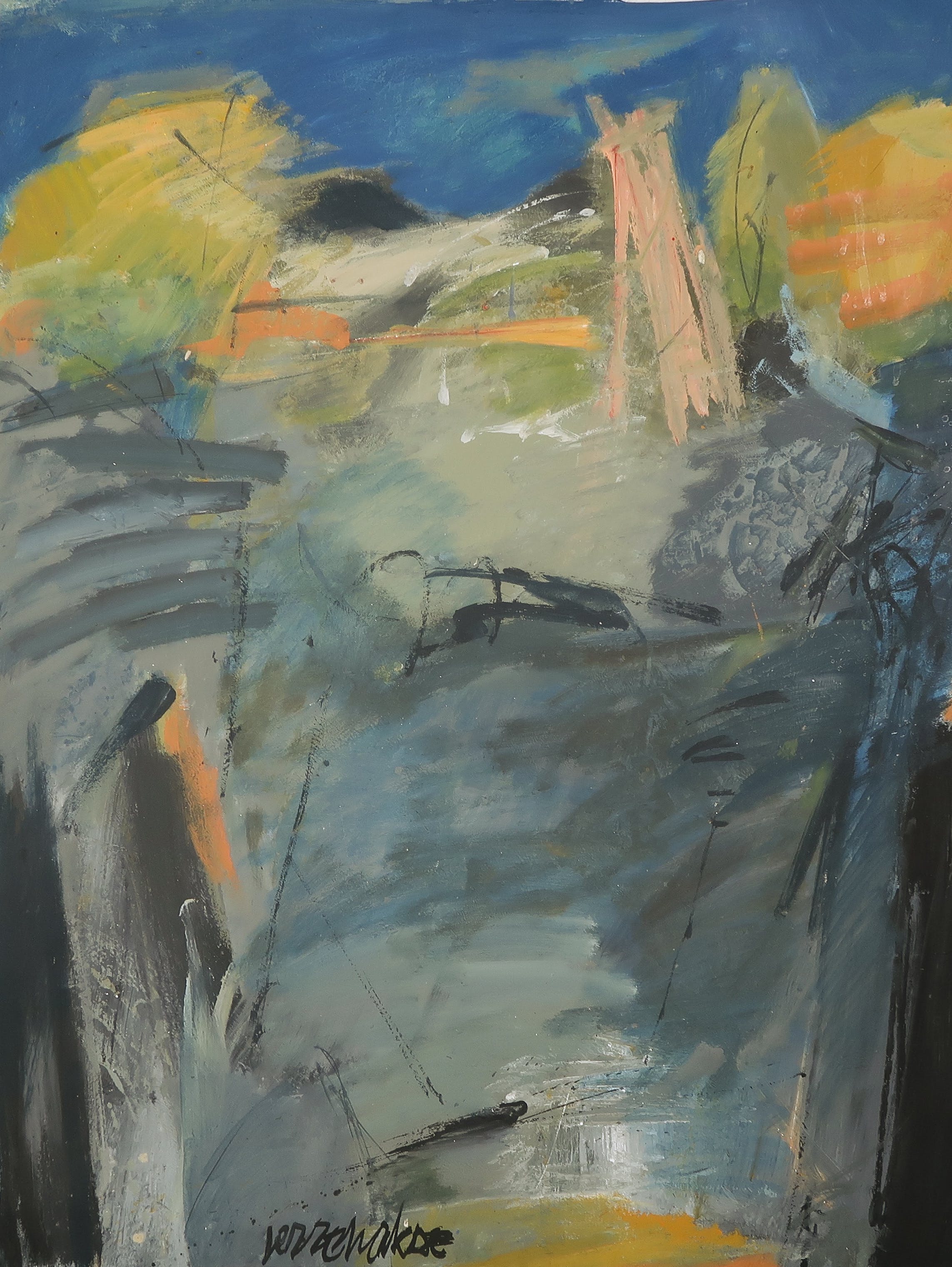 Jerre Hakse - Gouache, Landschappelijk Verkocht | Kunstveiling.nl