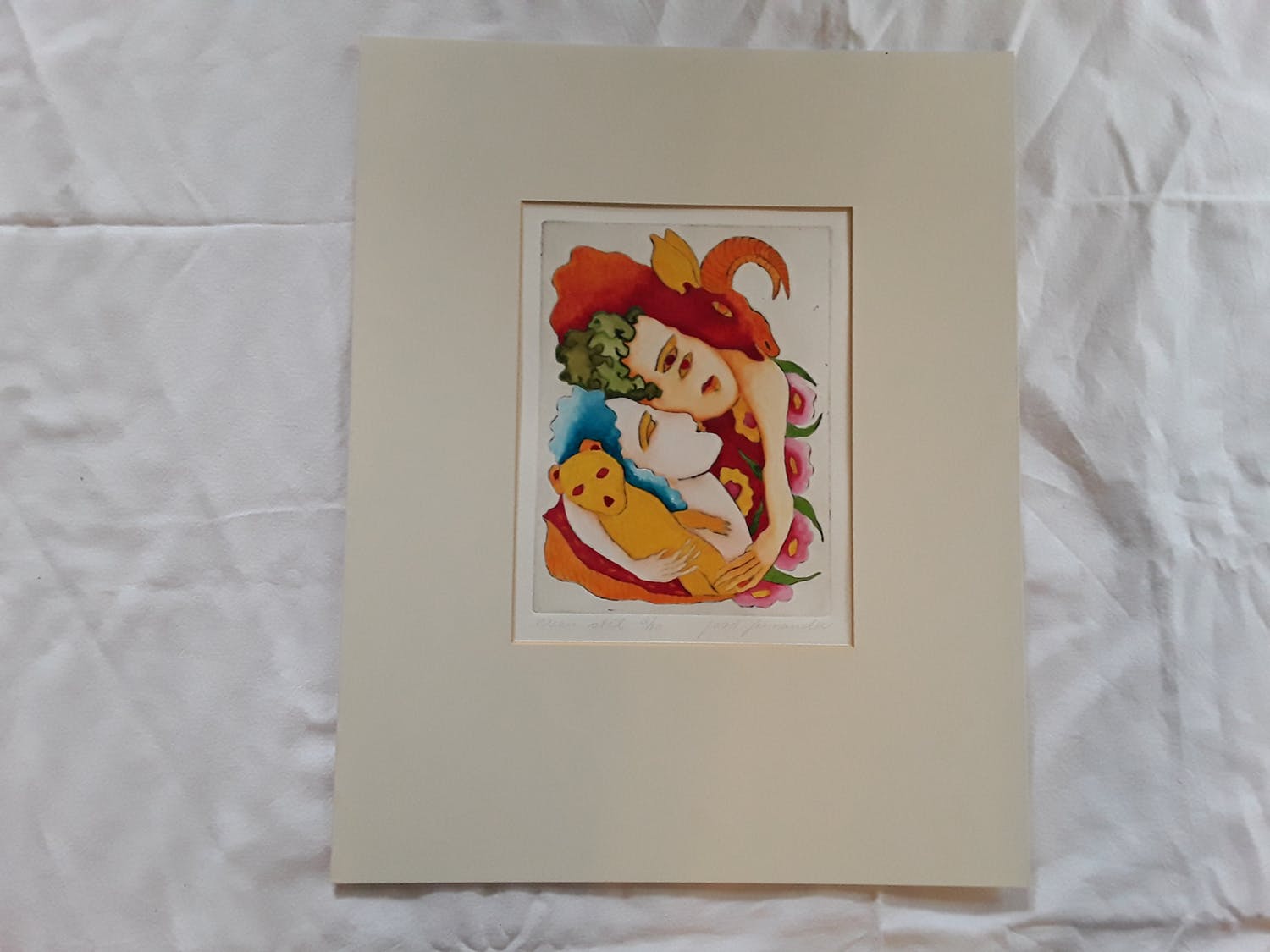 Jose Fernanda - Titel,,even stil,, handbewerkte ets no 3/10 gesign ...