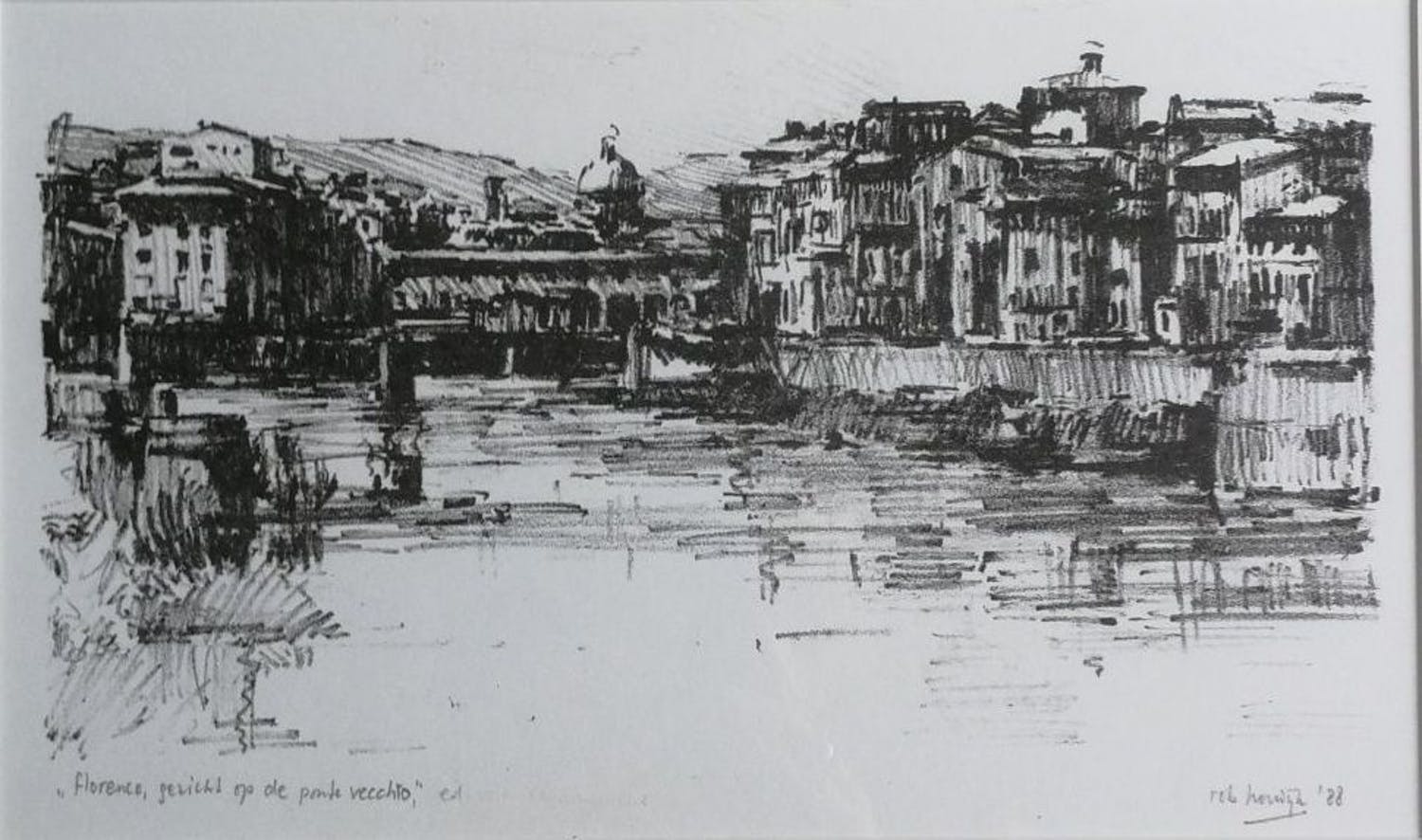 Rob Houdijk - Florence, Gezicht op de Ponte Vecchio Verkocht ...