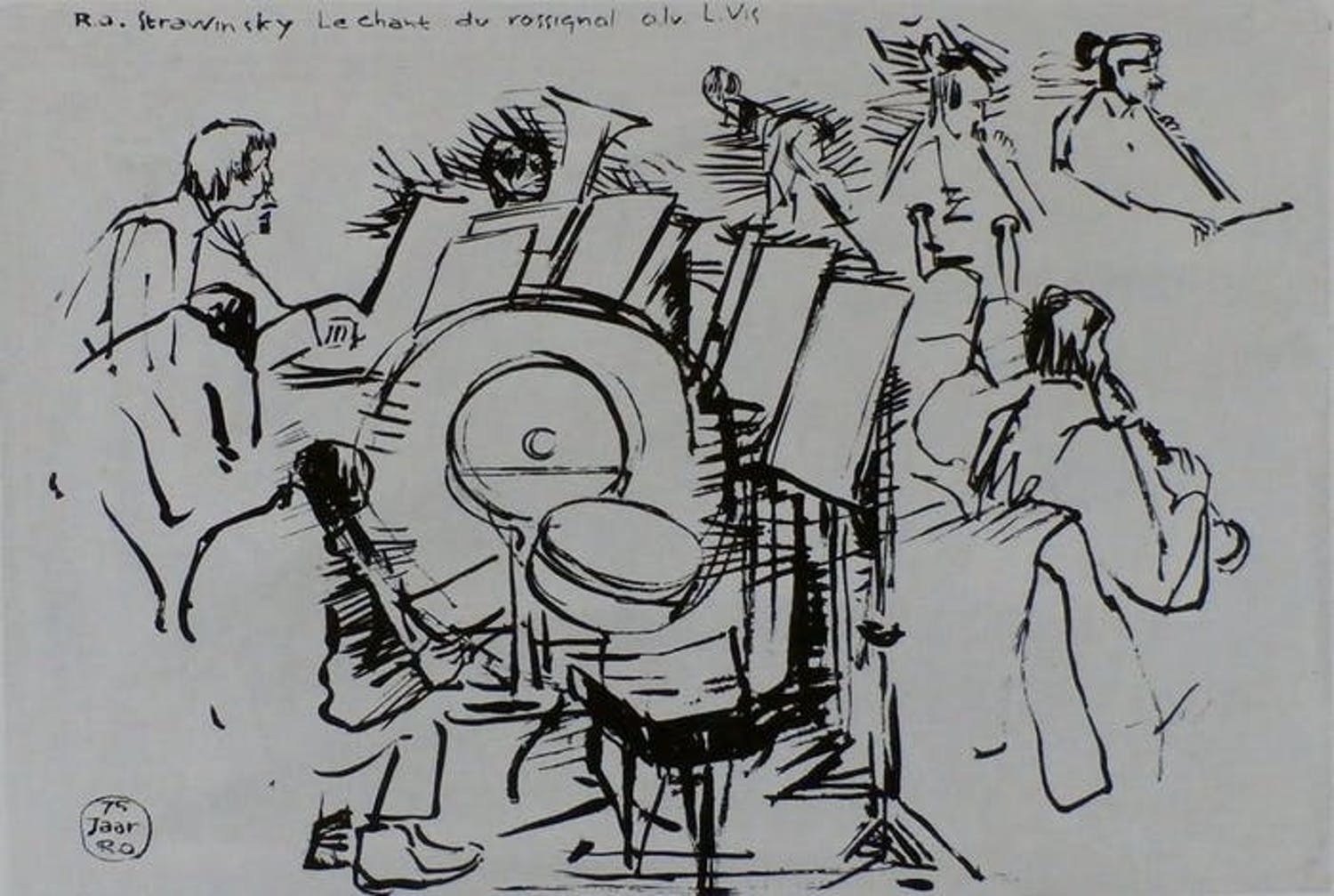 Peter Polderman - Litho - Orkest - 1997 Verkocht | Kunstveiling.nl