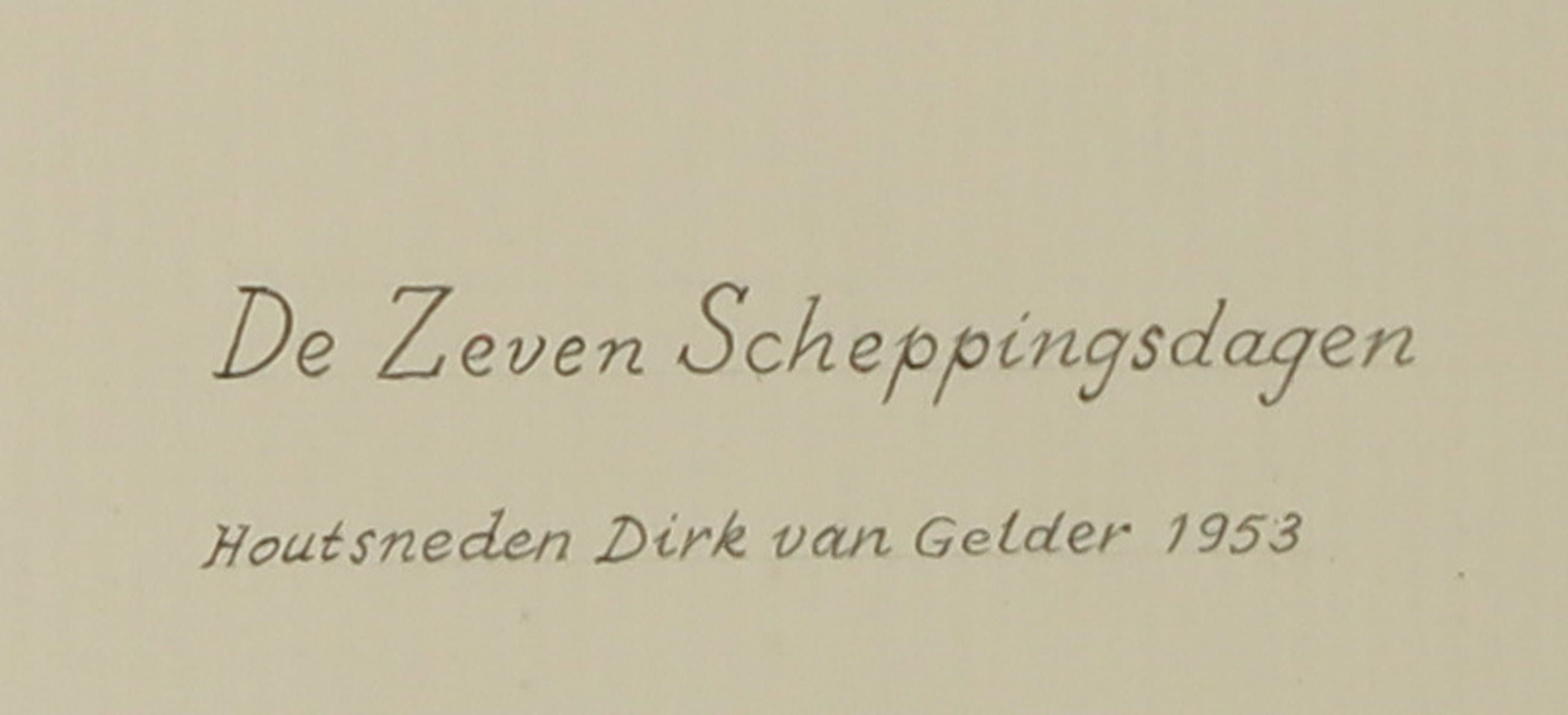 Dirk van Gelder - Houtsnede, De Zeven Scheppingsdagen - Ingelijst ...