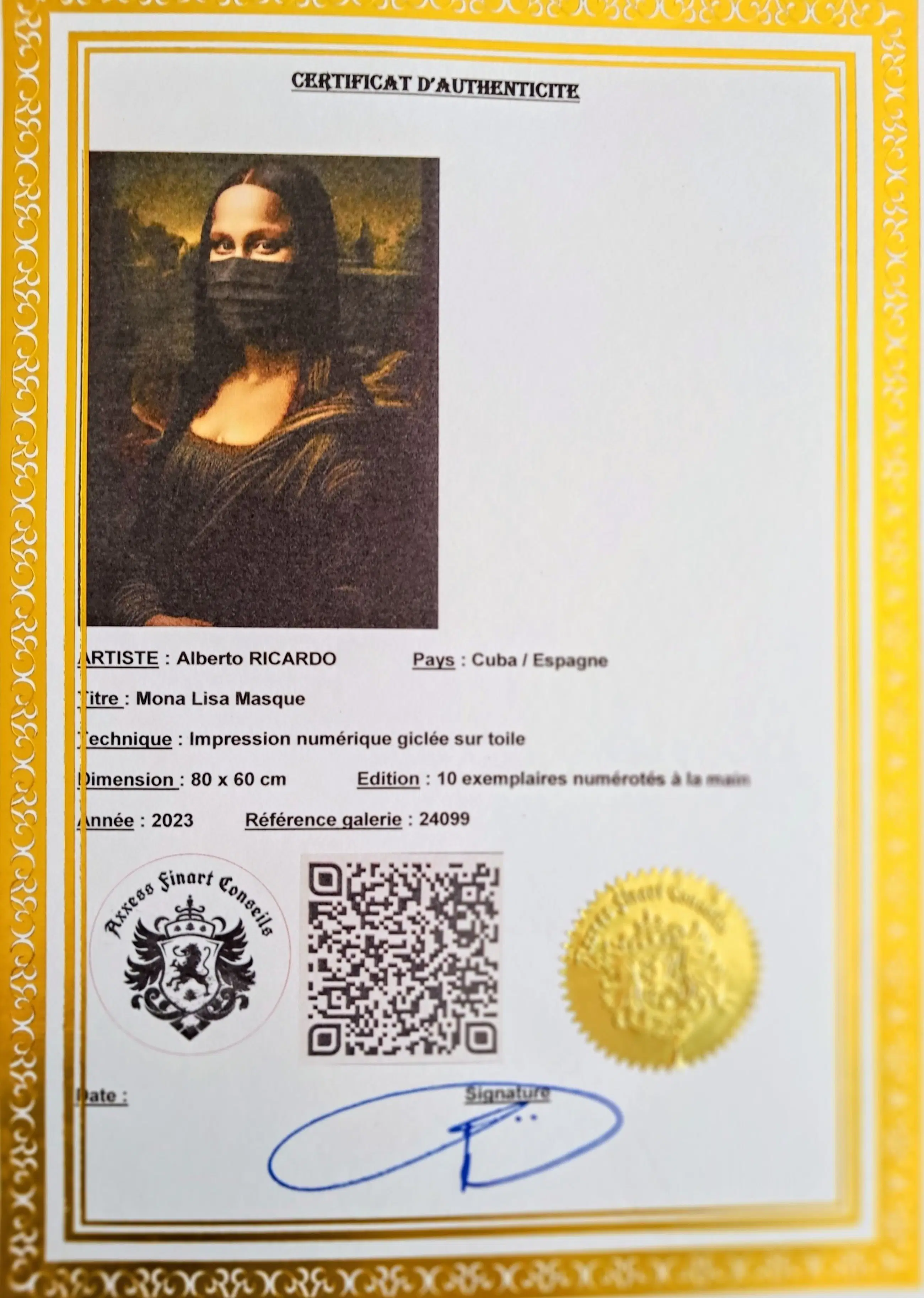 Alberto Ricardo - Mona Lisa + Masker kopen? Bied vanaf 170 ...