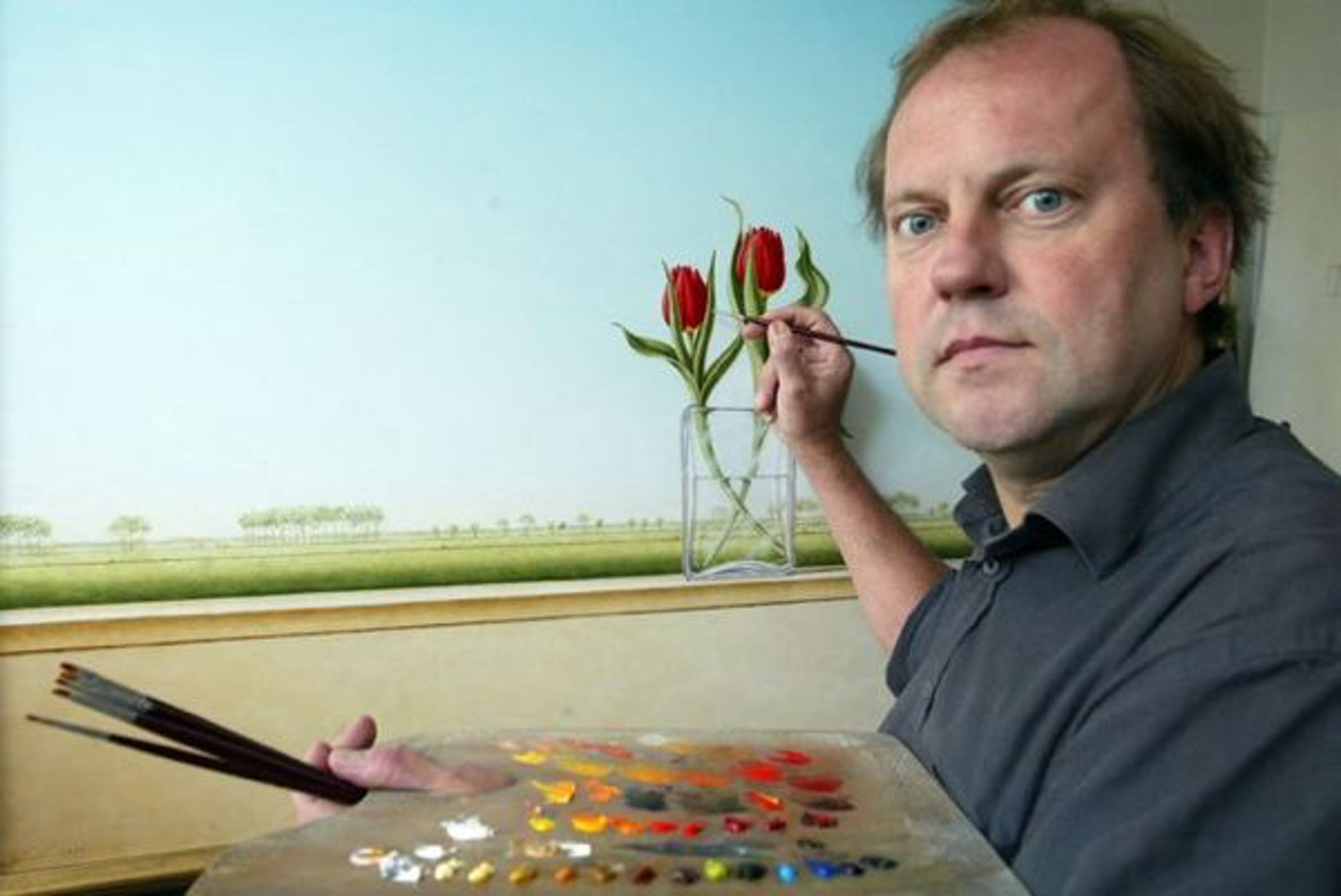 Ruud Verkerk - Stilleven, olieverf op paneel (mooi ingelijst) Verkocht | Kunstveiling.nl