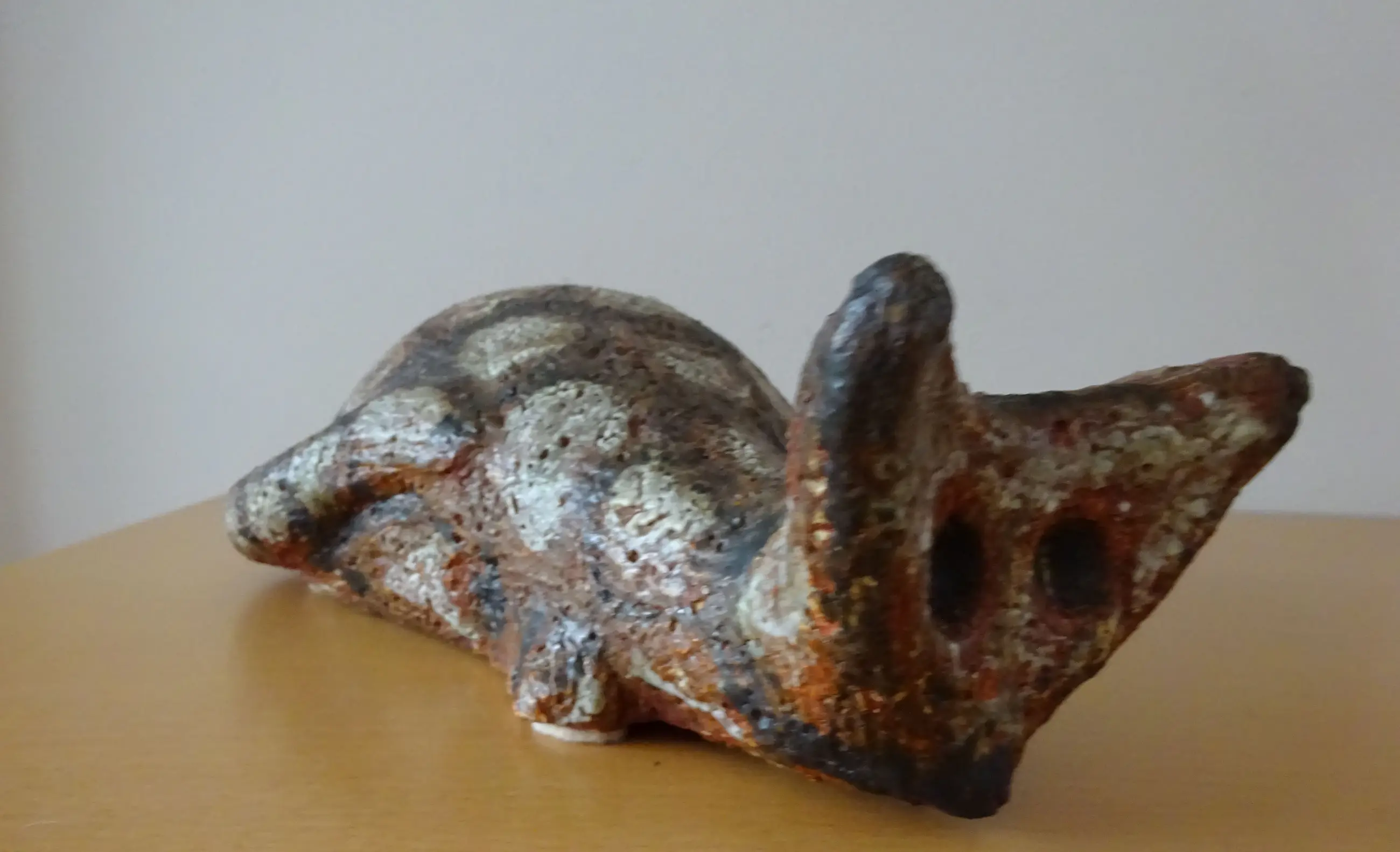 Jan van Stolk - zeldzame plastiek van een op de loer liggende kat ...