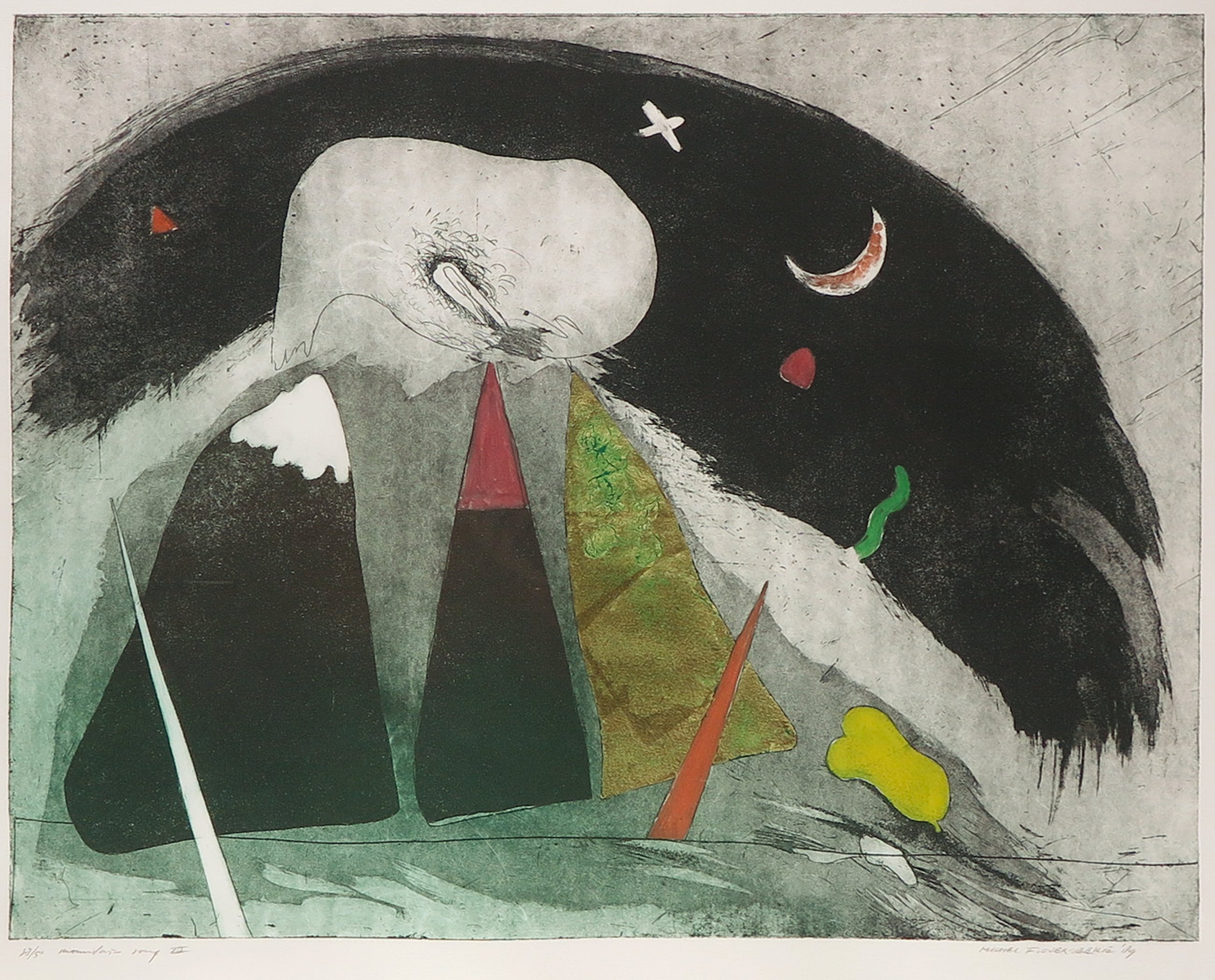 Michel van Overbeeke - Kleurenets, Mountain song IV - Ingelijst ...