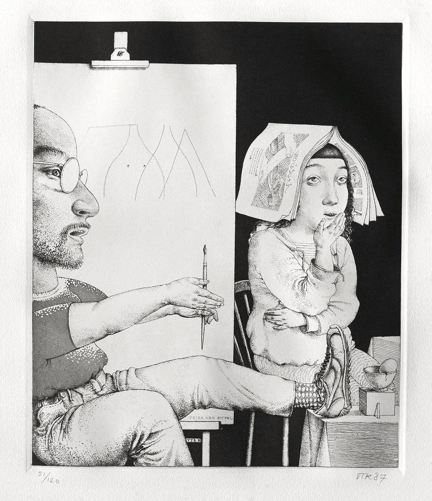 Peter van Poppel - geen titel / van Poppel met model / Utrecht 1987 ...