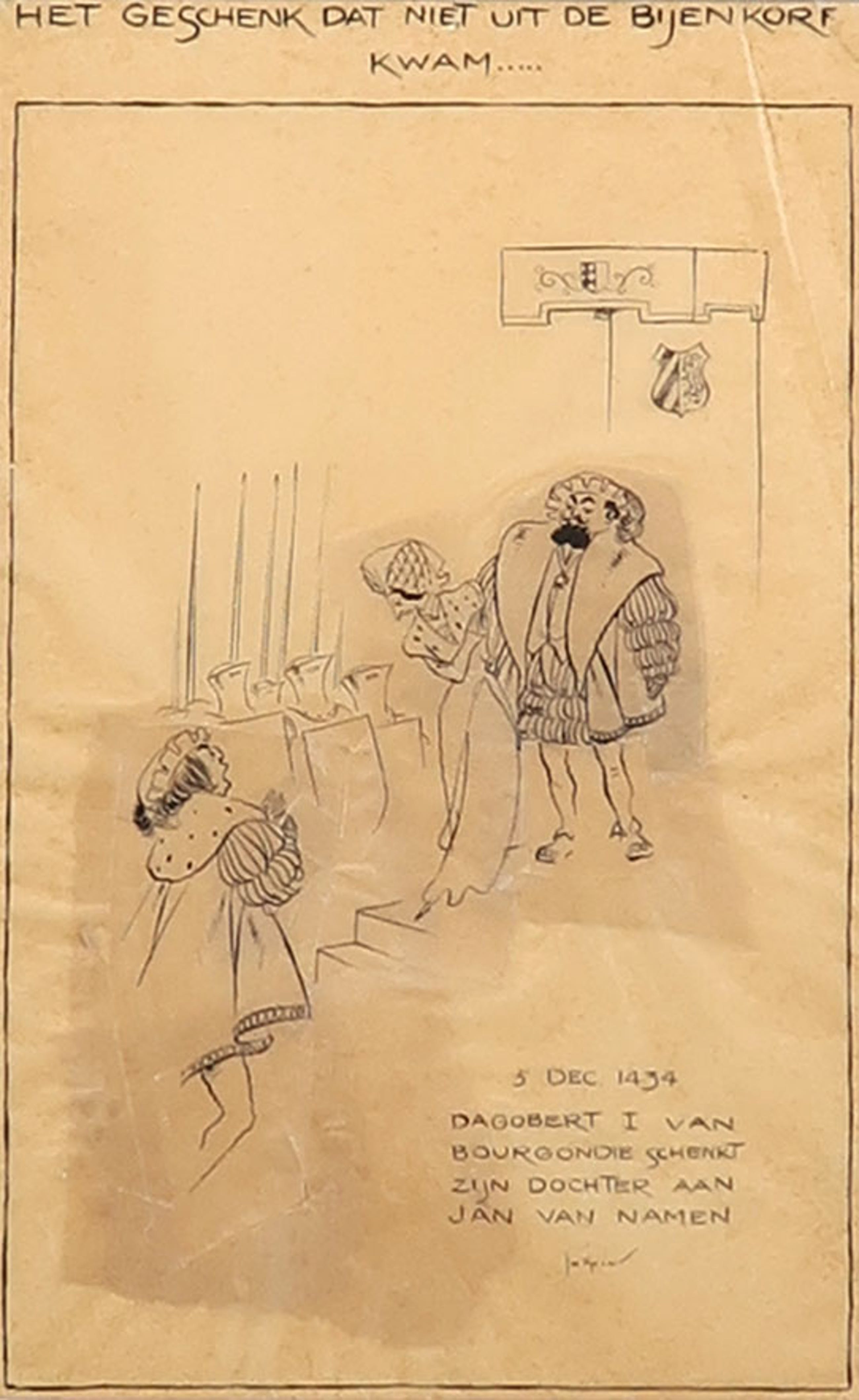 Jo Spier - Pentekening, Het Geschenk dat niet uit de Bijenkorf kwam ...