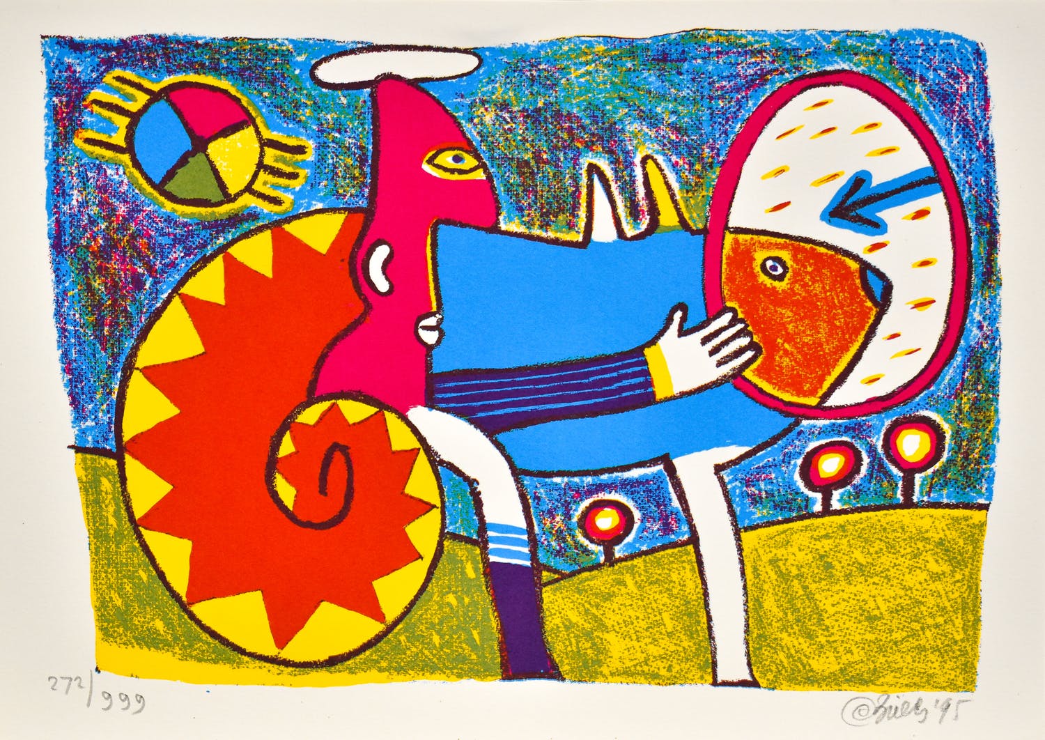 Clemens Briels - Cameleon - Zeefdruk Verkocht | Kunstveiling.nl