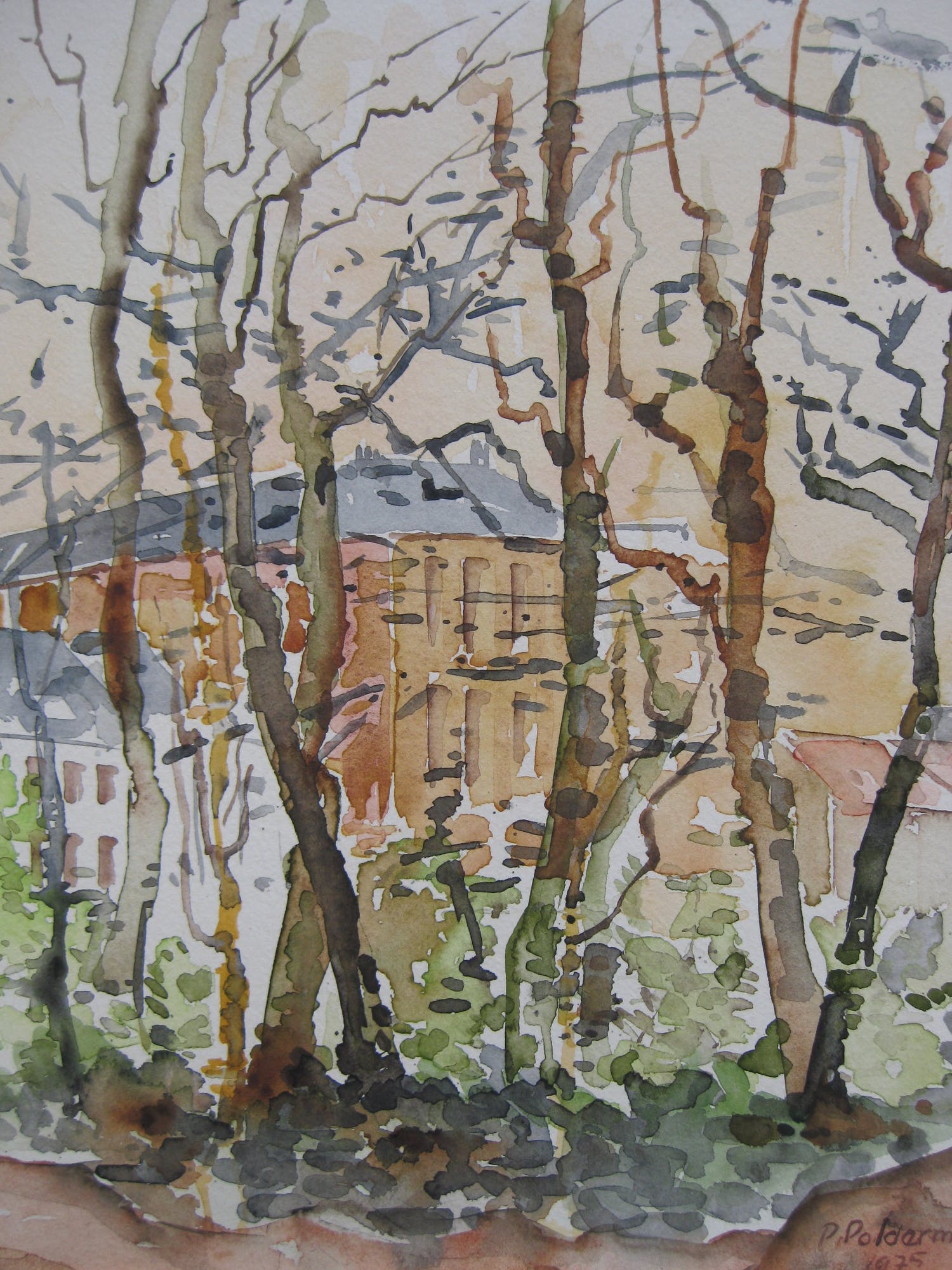 Peter Polderman - Parkgezicht Verkocht | Kunstveiling.nl