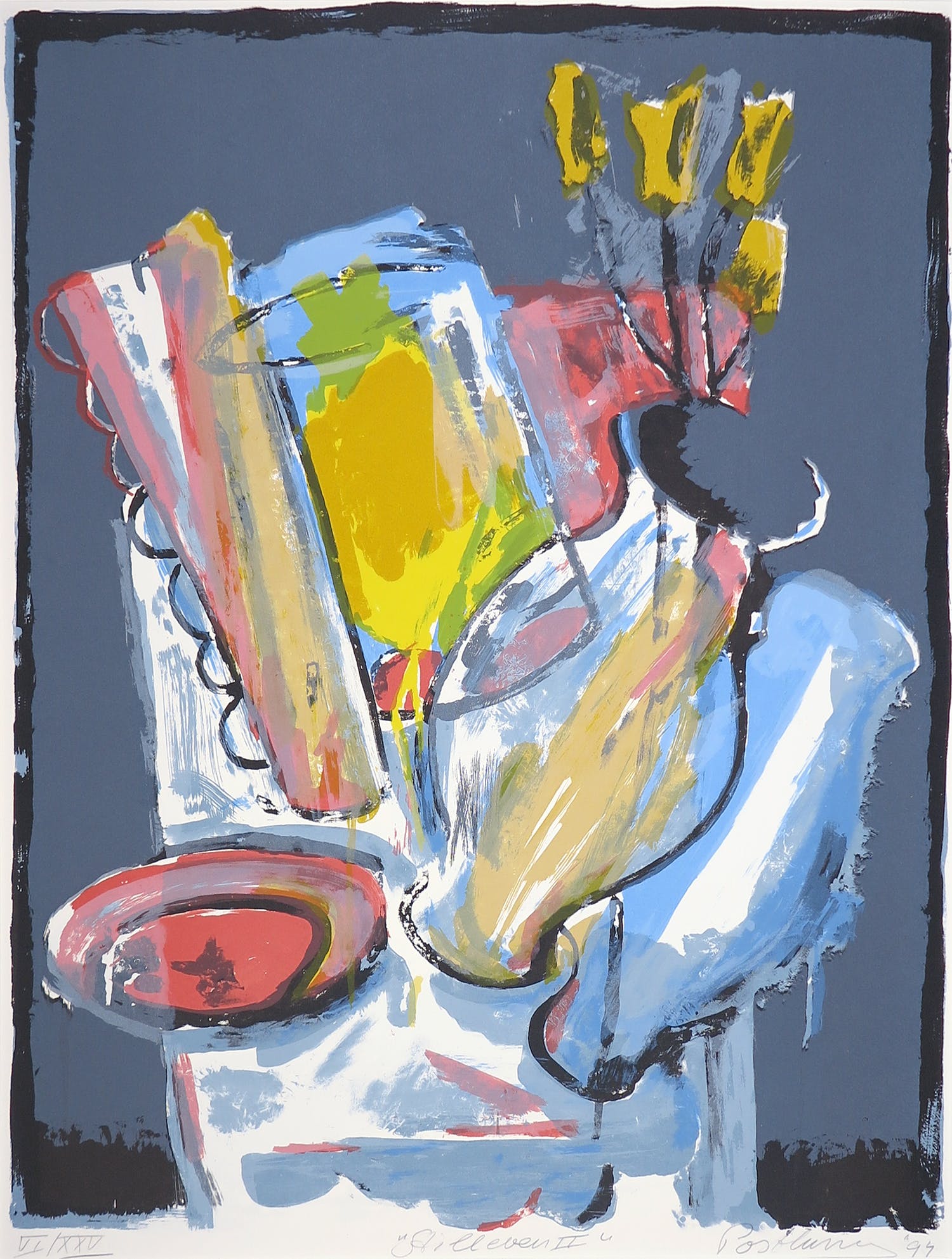 Simon Posthuma - Zeefdruk, Stilleven II (Zeer Groot) Verkocht ...