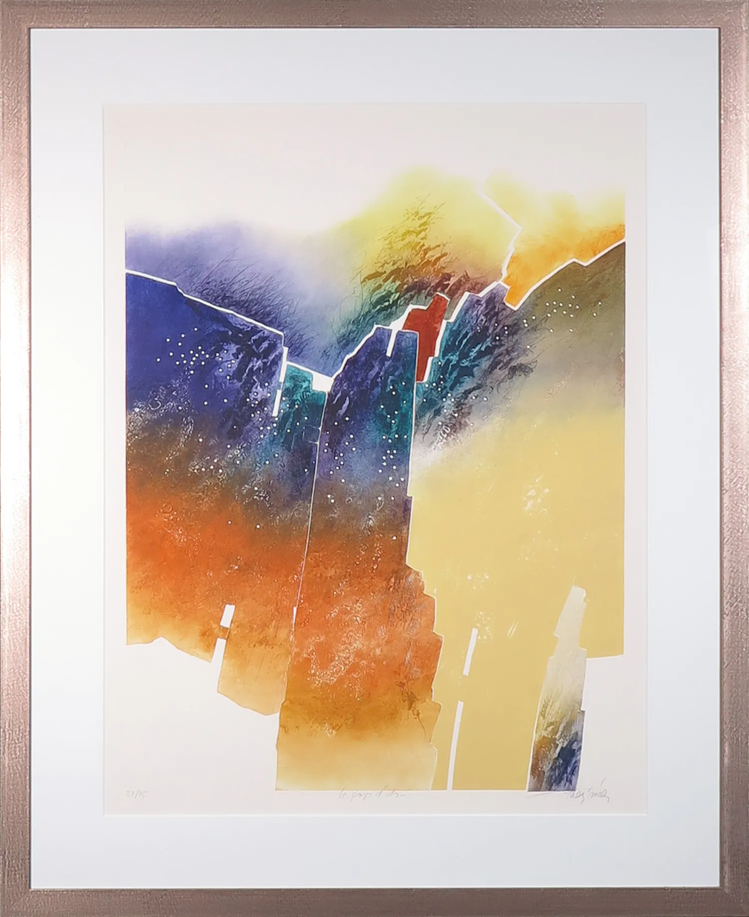 Francis Mean - Ets en aquatint, Le pays d'ots - Ingelijst Verkocht ...