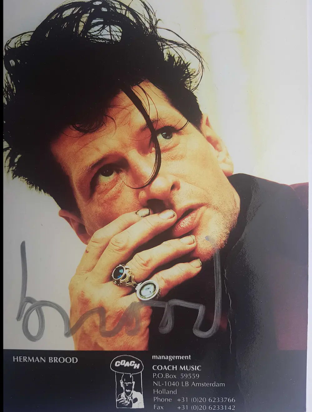 Herman Brood - Promotie/ management kaart gesigneerd kopen? Bied vanaf 40!