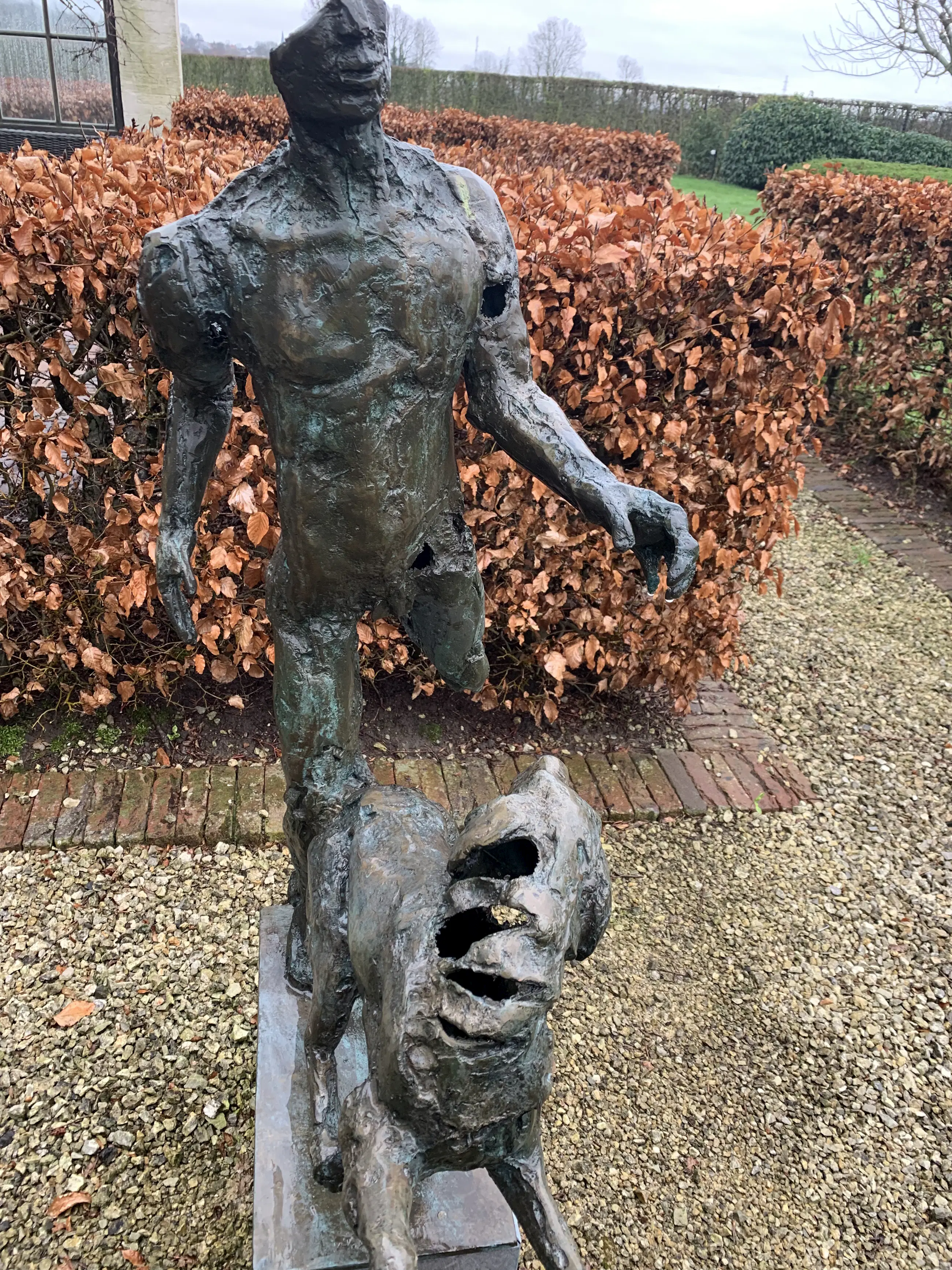 Jan Desmarets - man met hond Verkocht | Kunstveiling.nl