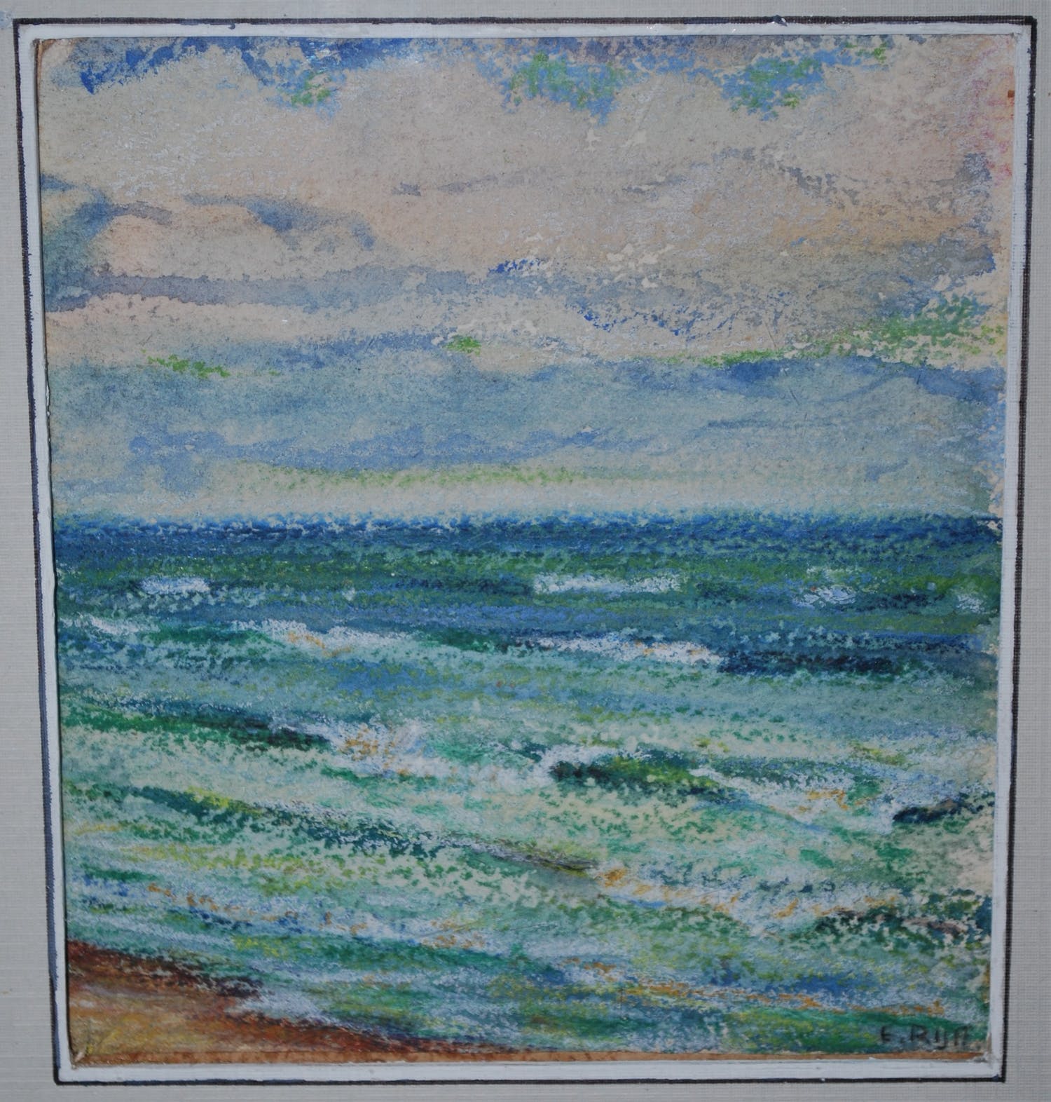 Eduard Rijff - Noordzee branding - aquarel Verkocht | Kunstveiling.nl