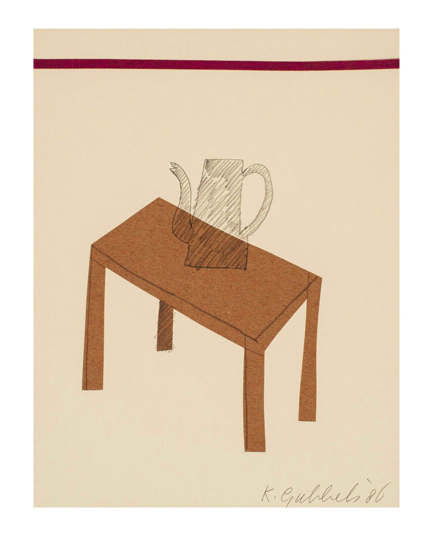 Klaas Gubbels - zt - mixed media (collage en tekening) - 1986 - unica ...