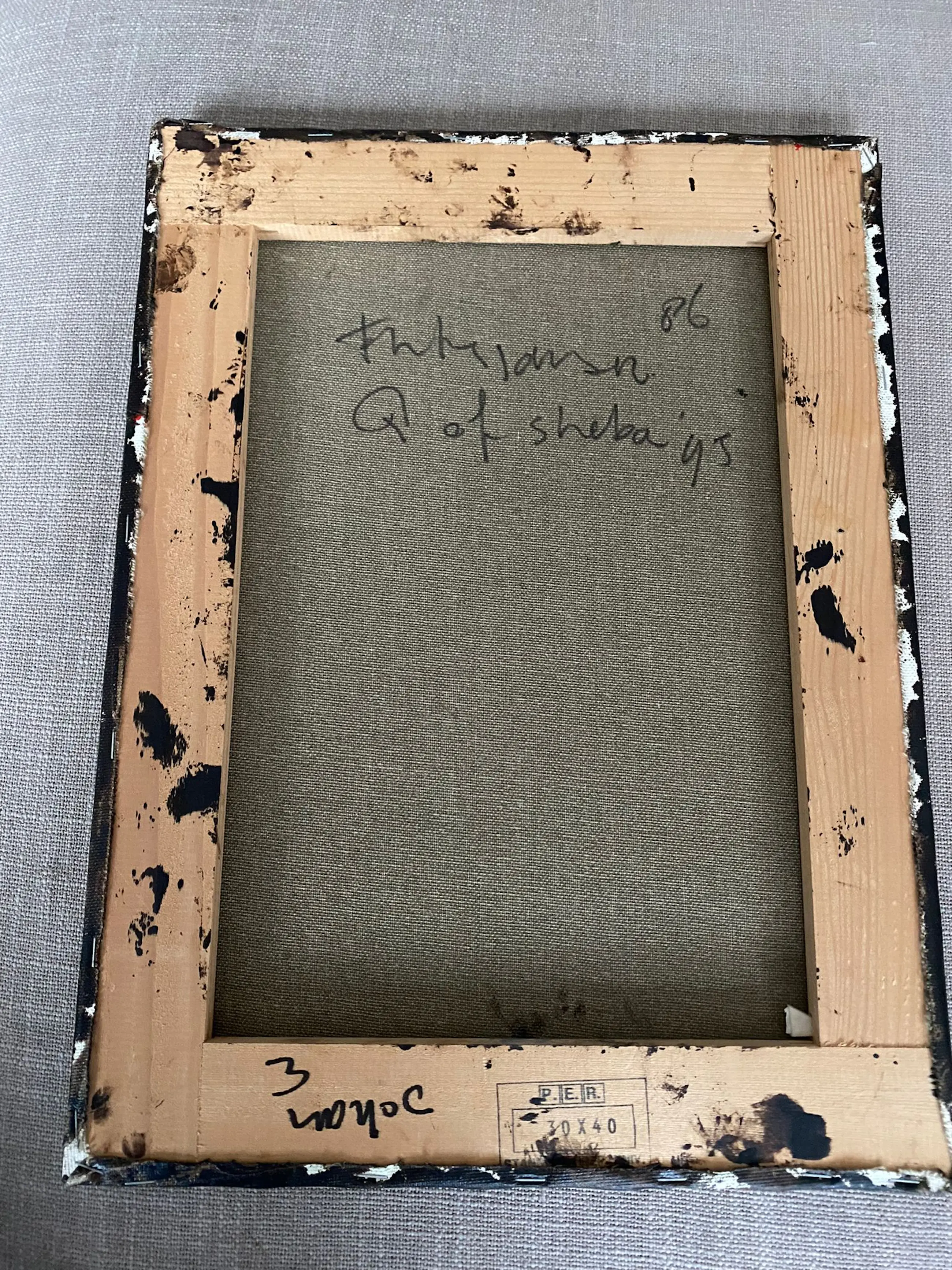 Frits Jansen - Compositie met blad goud en Chinese tekens kopen? Bied ...