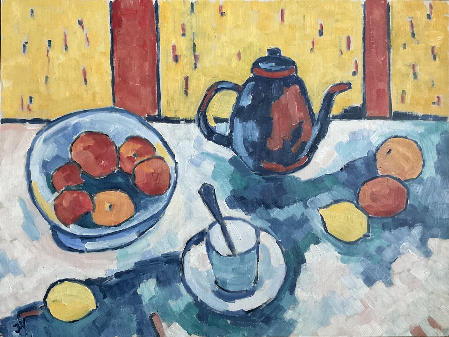 Jan Willem Versteeg - Nature morte au compotier Verkocht | Kunstveiling.nl