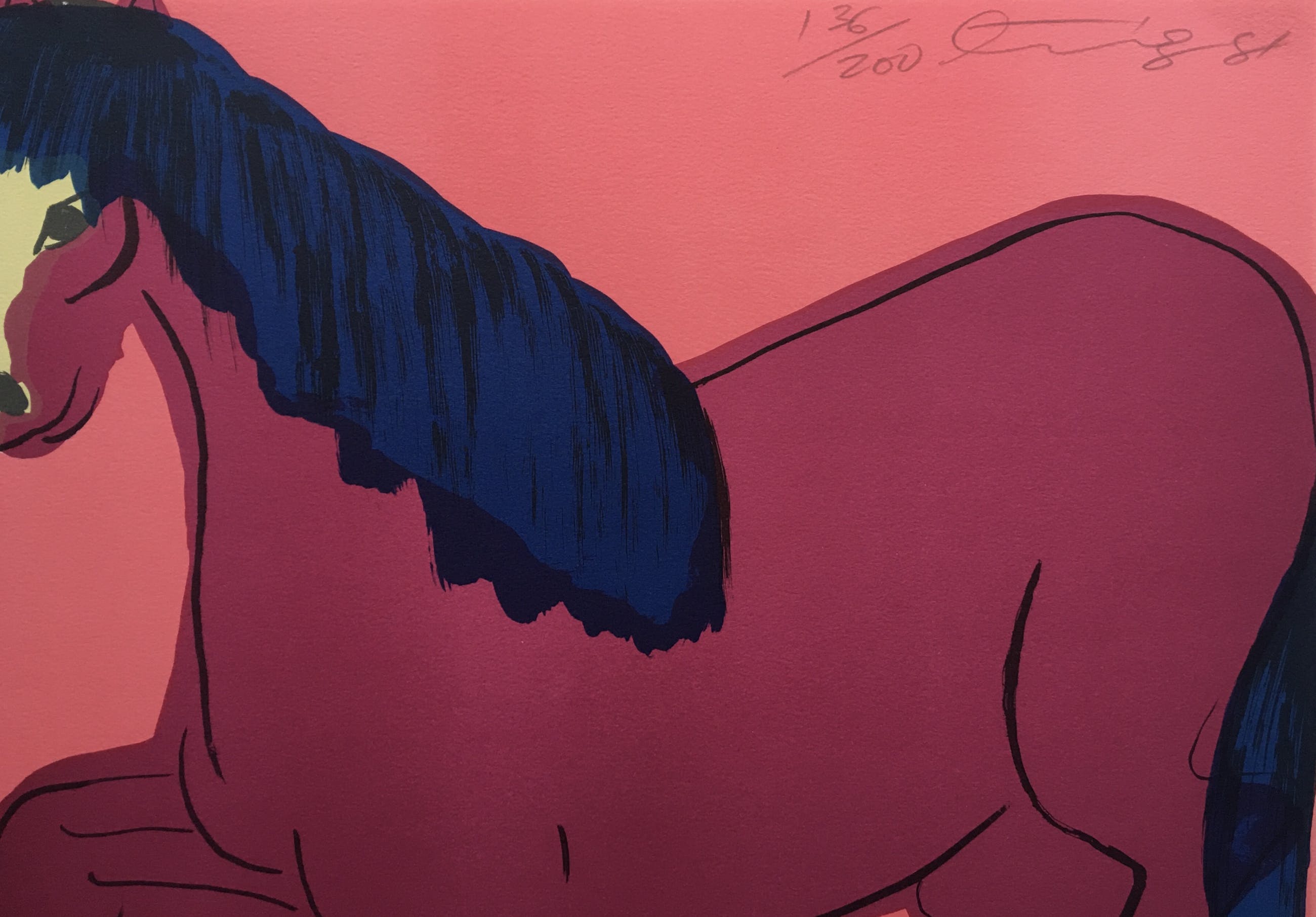 Walasse Ting - litho ‘Red Horse’ - 1981 Verkocht | Kunstveiling.nl Walasse Ting - litho ‘Red Horse’ - 1981 Verkocht | Kunstveiling.nl
