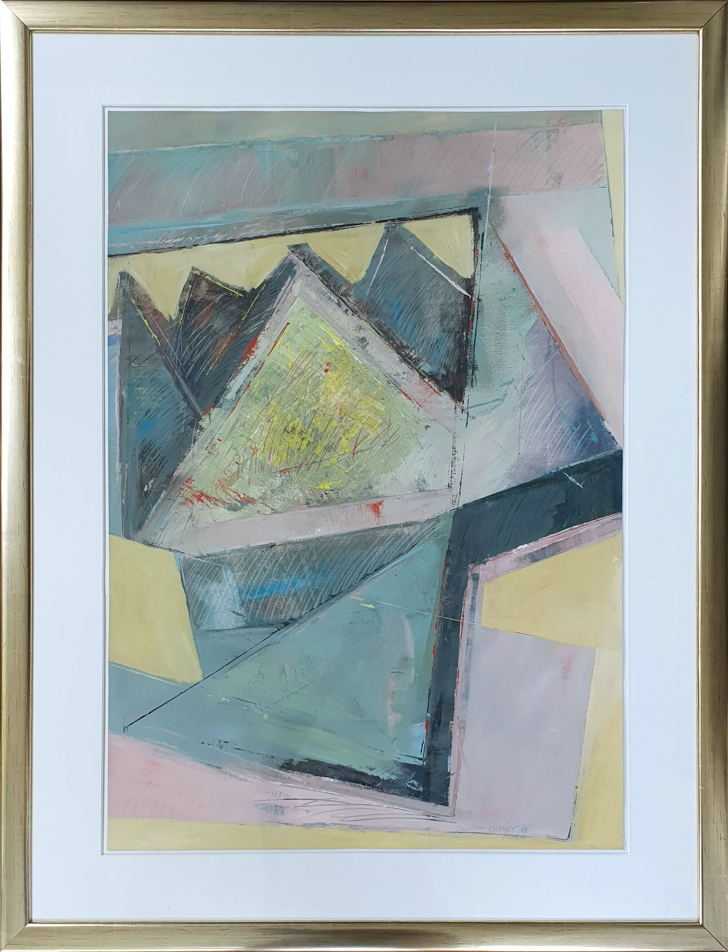 Peter Meijer - Acryl en pastel op papier- Ingelijst (Groot) Verkocht | Kunstveiling.nl