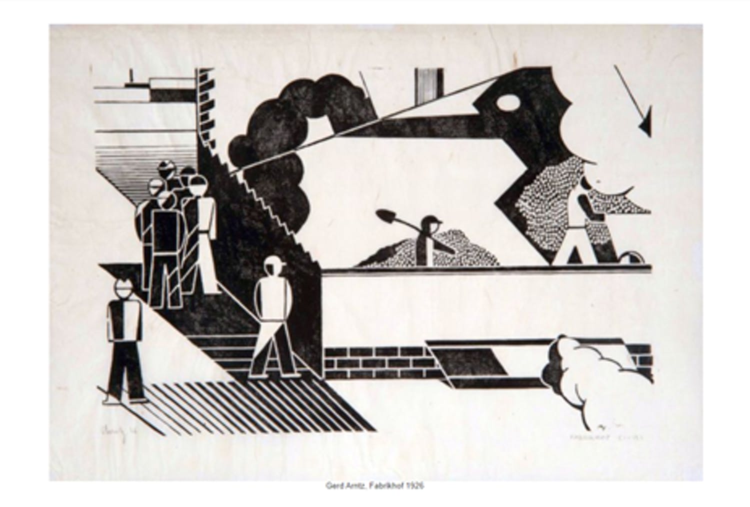 Gerd Arntz - "Fabrikshof" - Fabrikhof Verkocht | Kunstveiling.nl