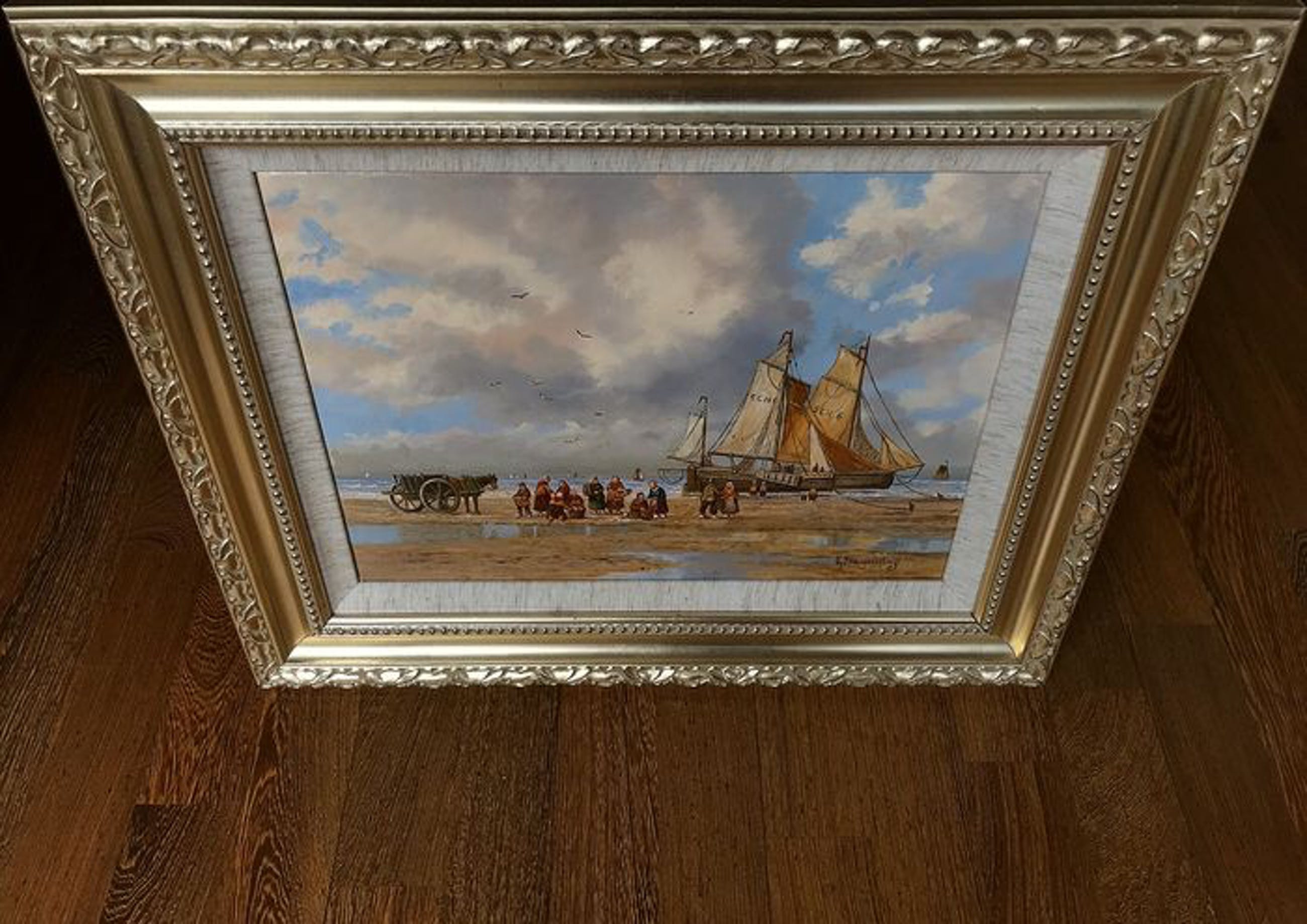 Albert Temming - Strandgezicht (Binnenkomst van de vangst, Scheveningen ...