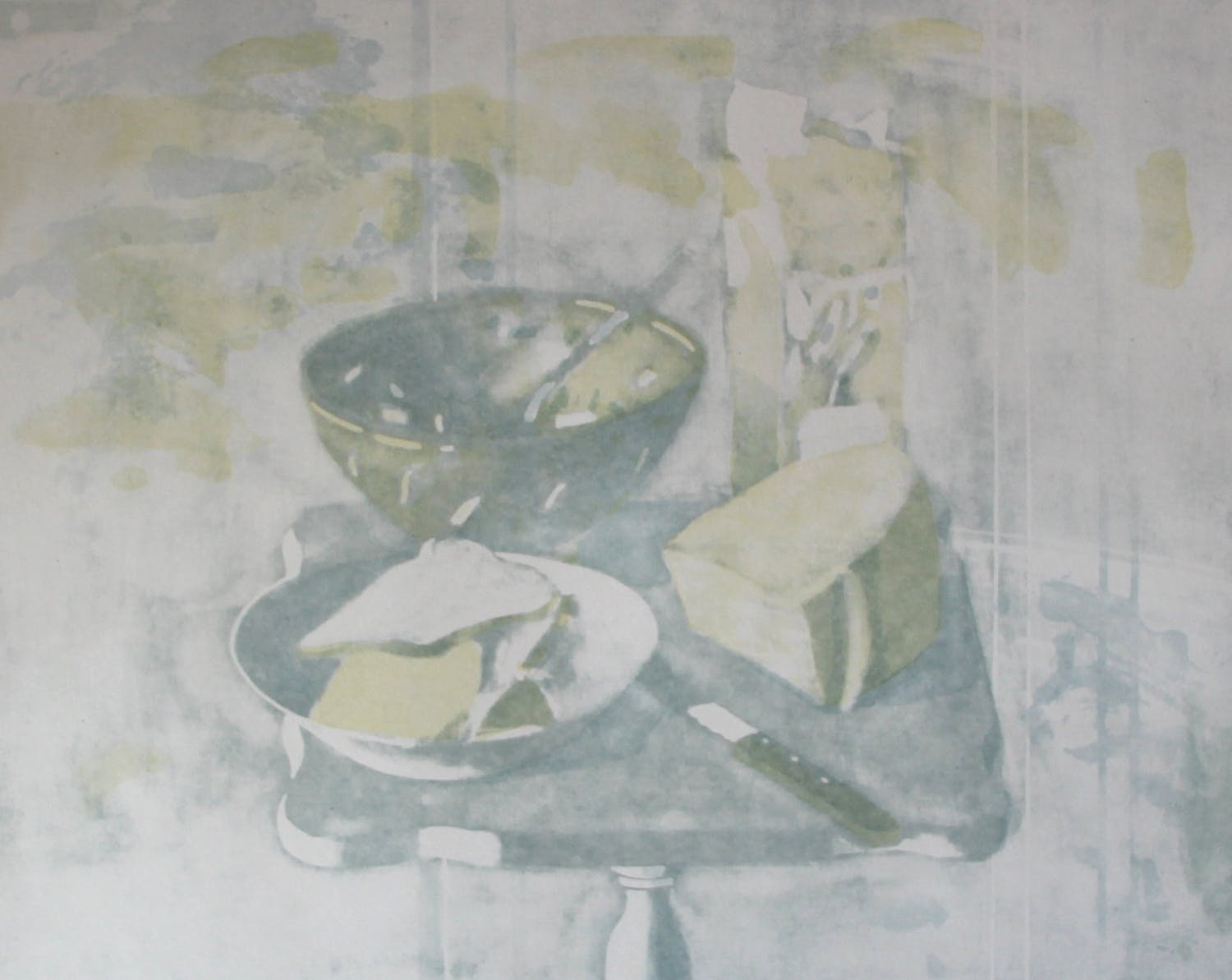 Hans Koopman - litho: Lichte maaltijd - 1983 Verkocht | Kunstveiling.nl