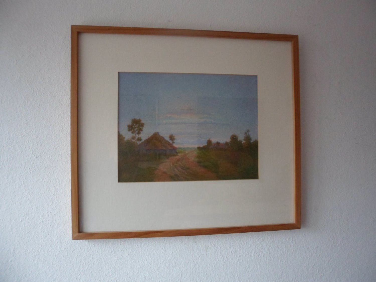 Jan Cornelis Bander - Pasteltekening uit 1917. Een landweg met een ...