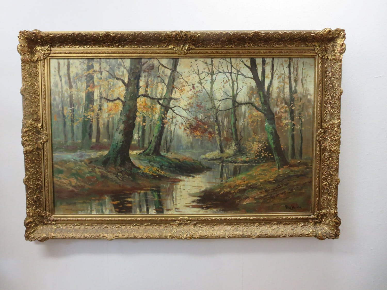 Piet Bouter - Bosgezicht met beek Verkocht | Kunstveiling.nl