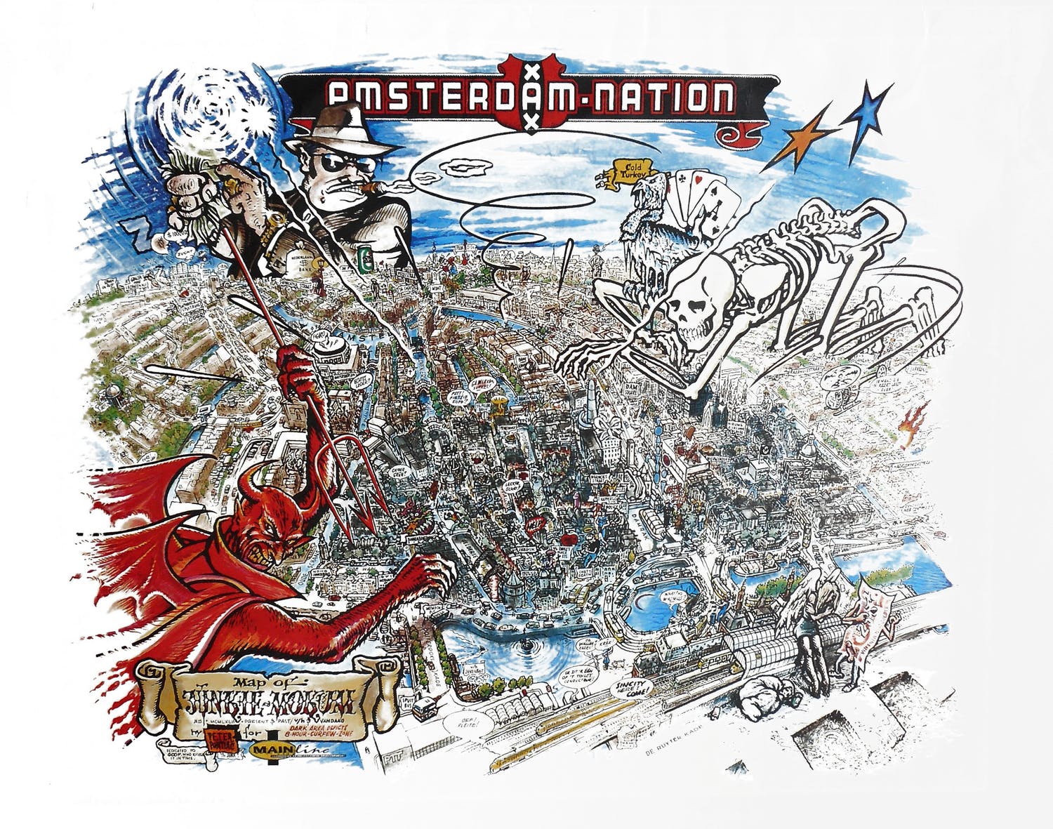 Peter Pontiac - Map of Junkie Amsterdam Verkocht | Kunstveiling.nl