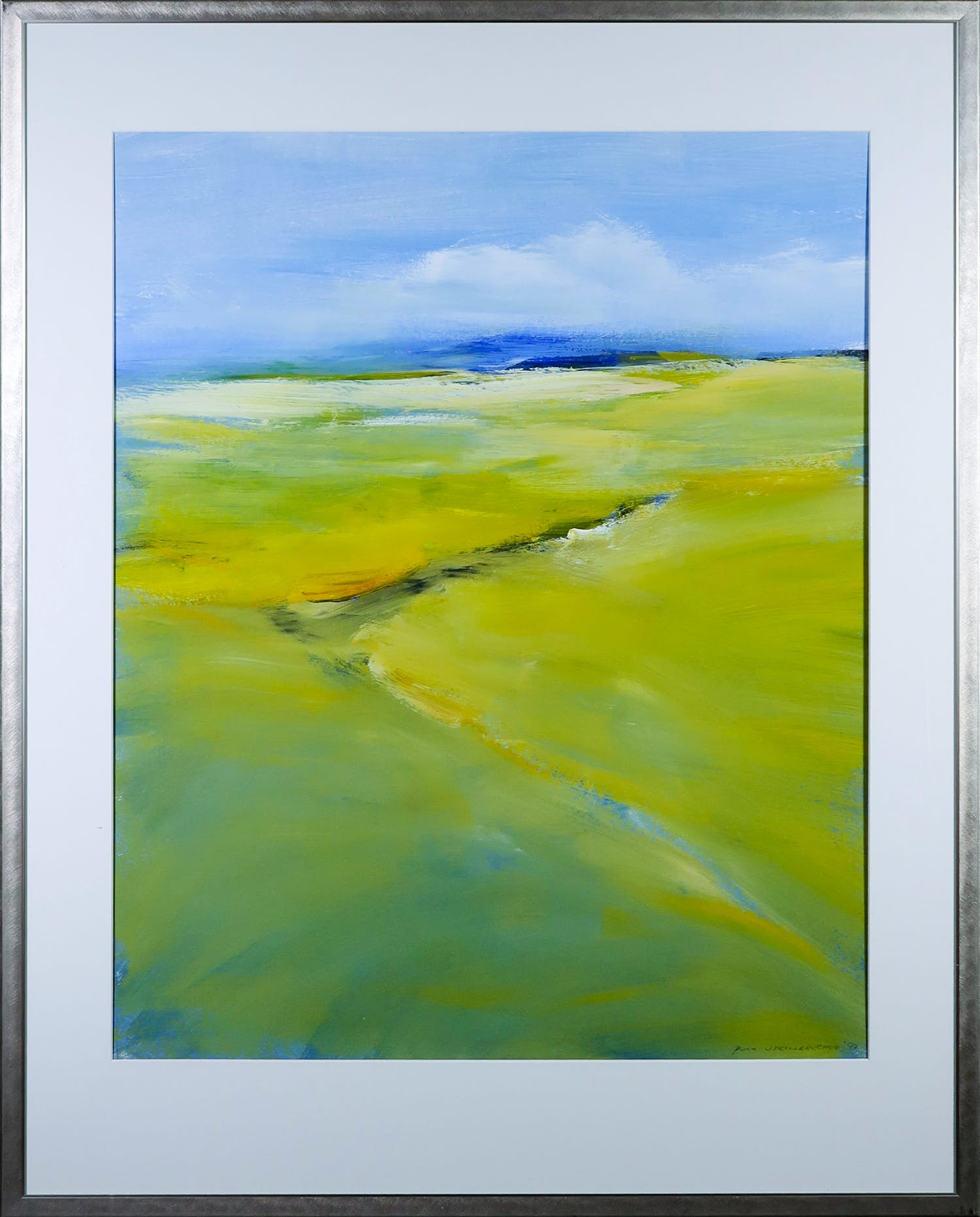 Puck Steinbrecher - Acryl op papier, Landschap - Ingelijst (Groot) Verkocht | Kunstveiling.nl