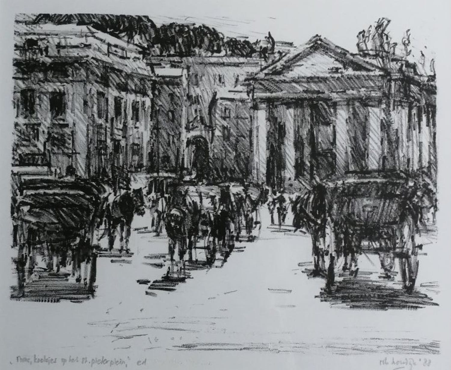 Rob Houdijk - Rome, Koetsjes op het St. Pietersplein Verkocht ...