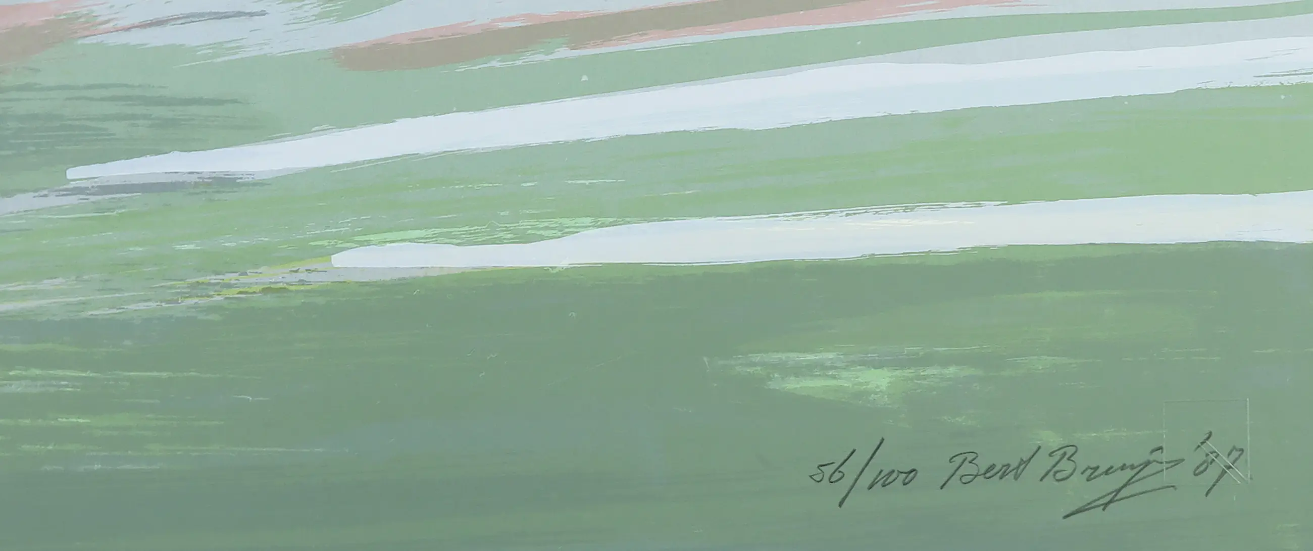 Bert Bruijn - Zeefdruk, Haagse spoor bij avond Verkocht | Kunstveiling.nl