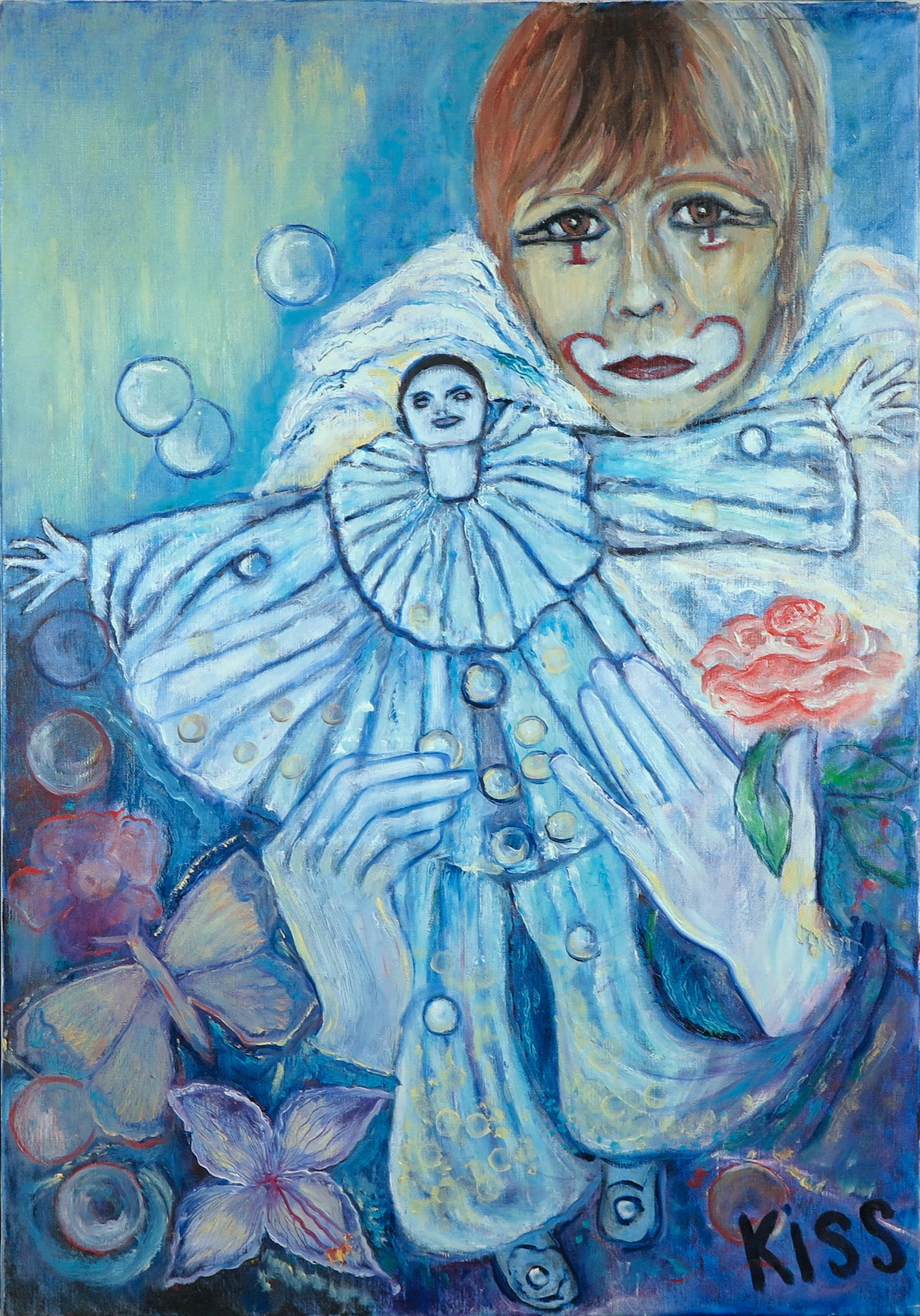 Kiss Riemvis - Olieverf op doek, z.t. Poppenspeler Verkocht ...