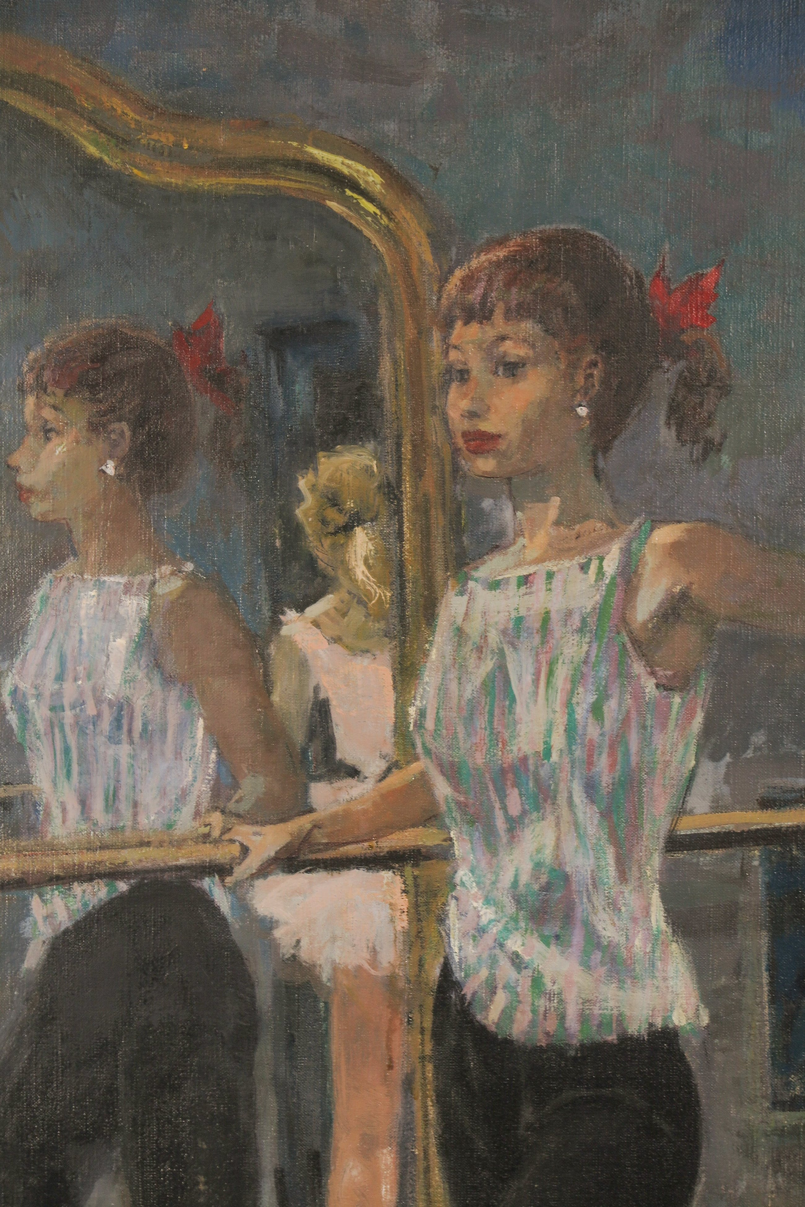 Harry Maas - Olieverf op doek, Battement tendu à la quatrième devant ...