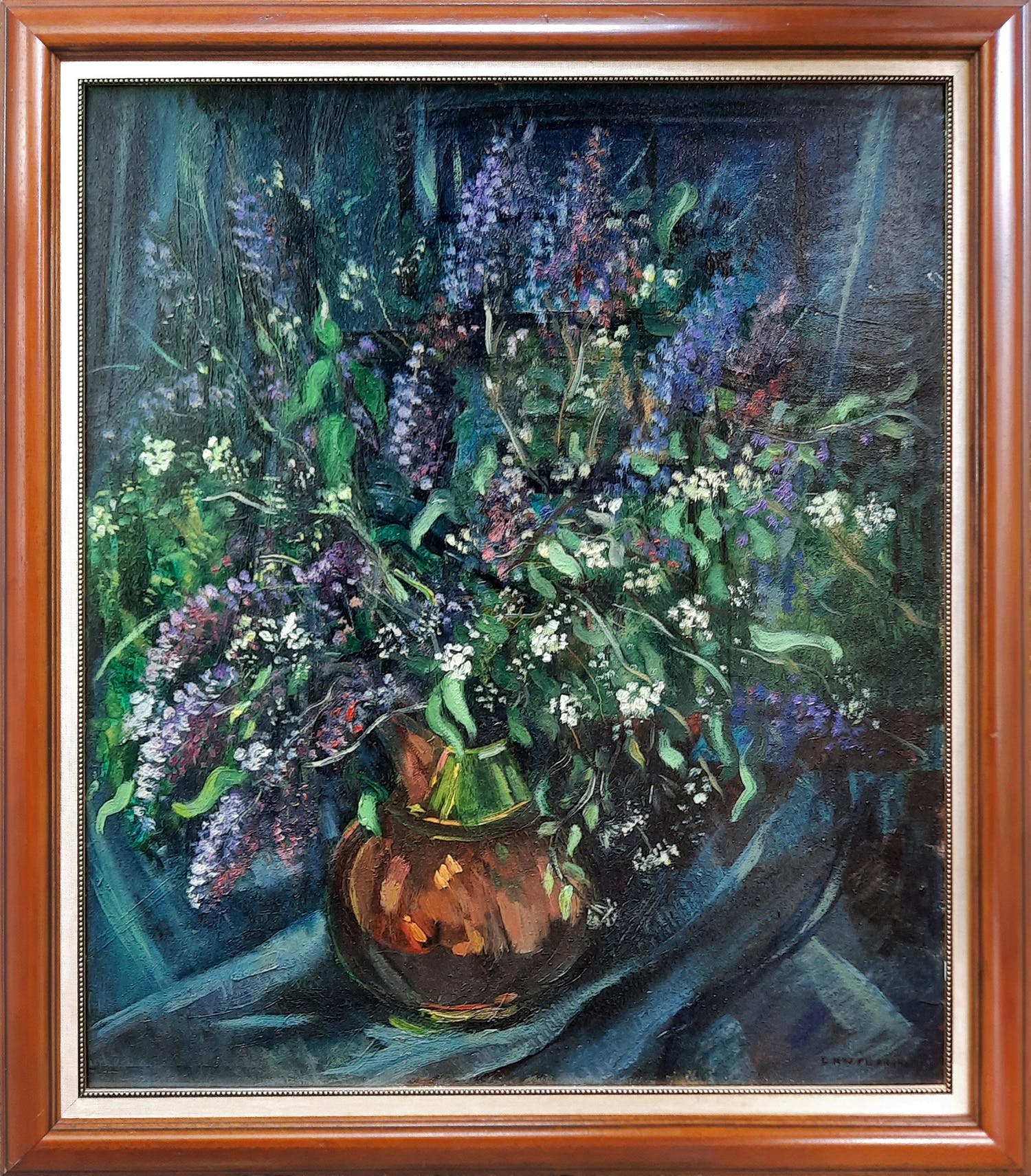 Dirk Filarski - 1885-1964 - Bergense school - olieverf bloemstilleven ...