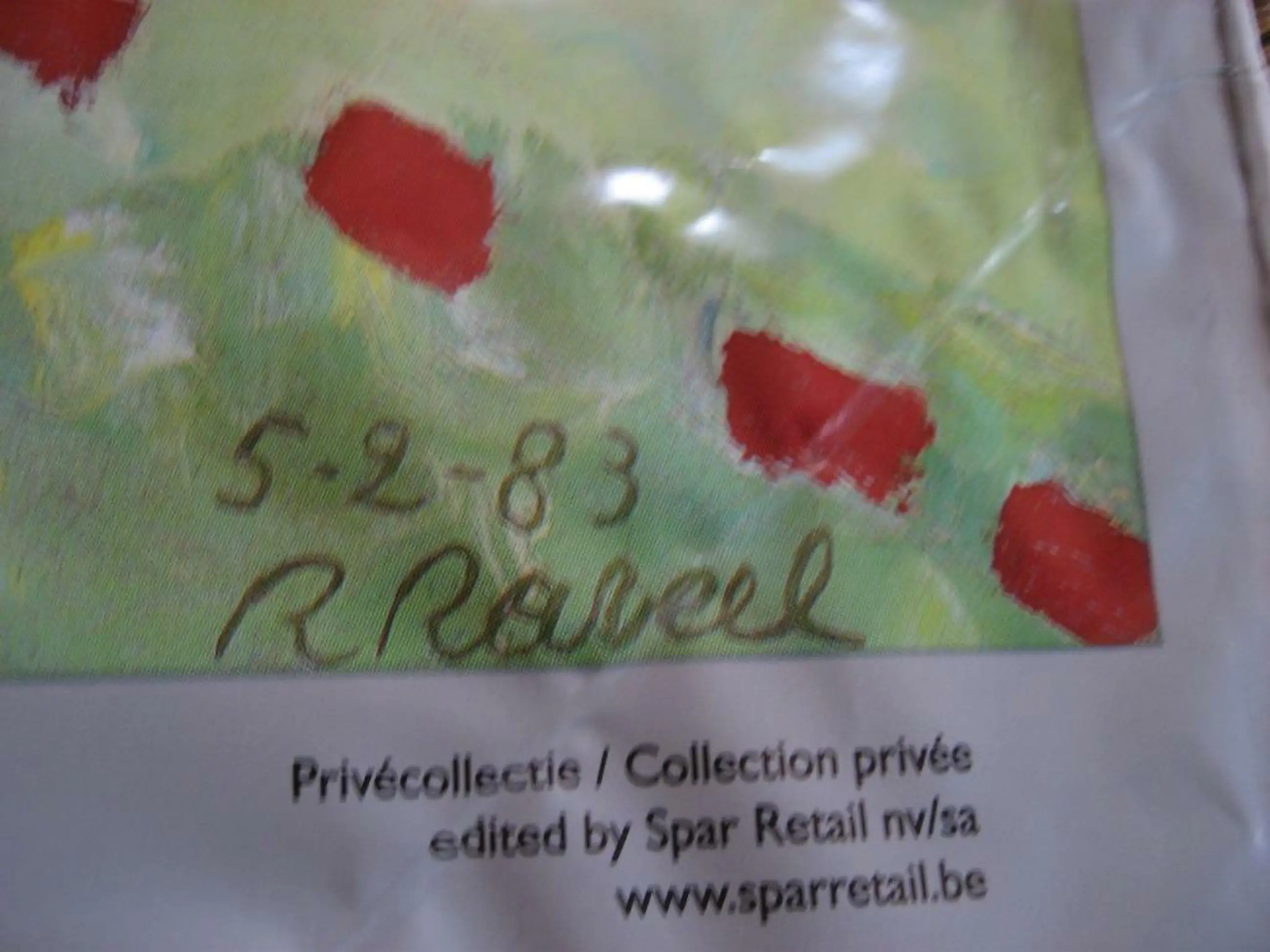 Roger Raveel - Tas met opdruk ' Ontmoeting met de vrouw in het blauw ...