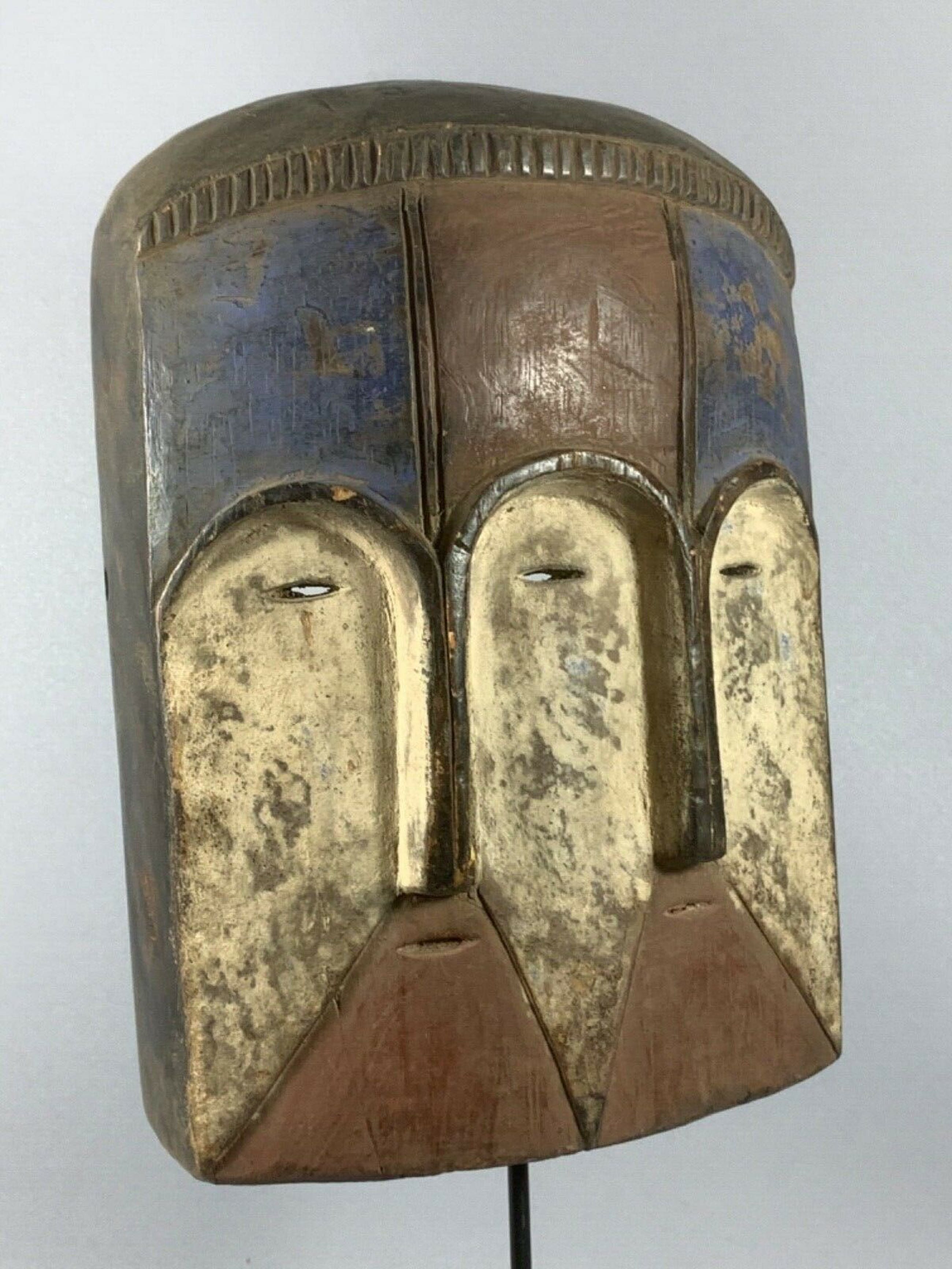Fang - 200351 - Old Tribal used African 3-Eyes Mask from the Fang ...