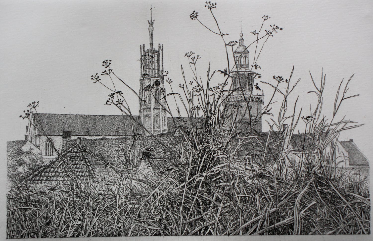 Han van Hagen - Ets: "Hulst" - 1978 Verkocht | Kunstveiling.nl