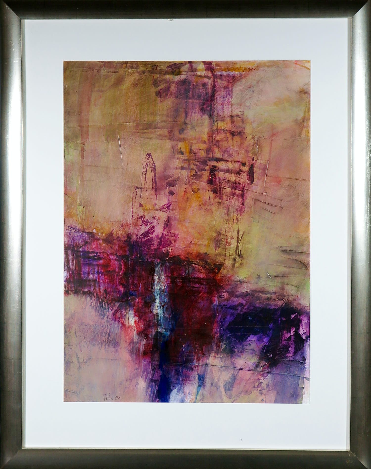 Thomas Ritter - Olieverf op papier, Zonder titel - Ingelijst Verkocht ...