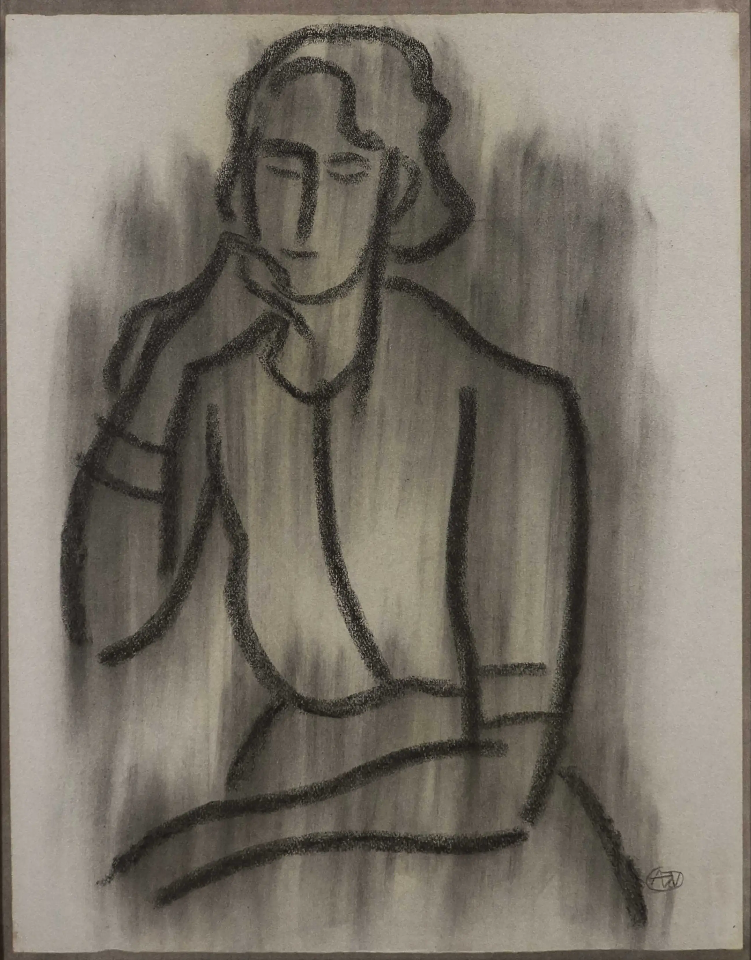 Andre van der Vossen - Pastel op Japans papier, Vrouwportret ...