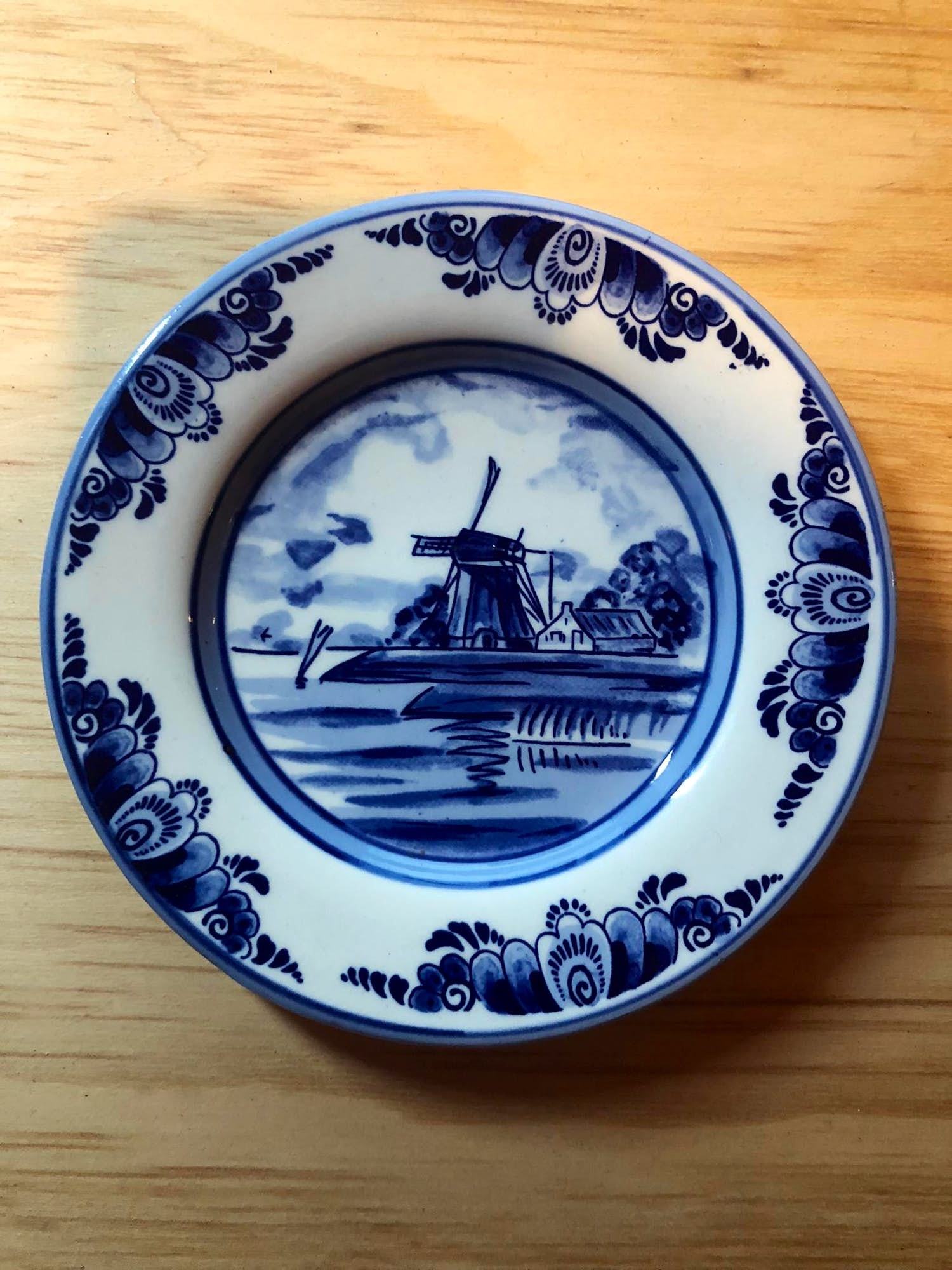 Amstelhoek Delfts Blauw Bordje 12 5 Cm Handwerk Door Elesva Amsterdam